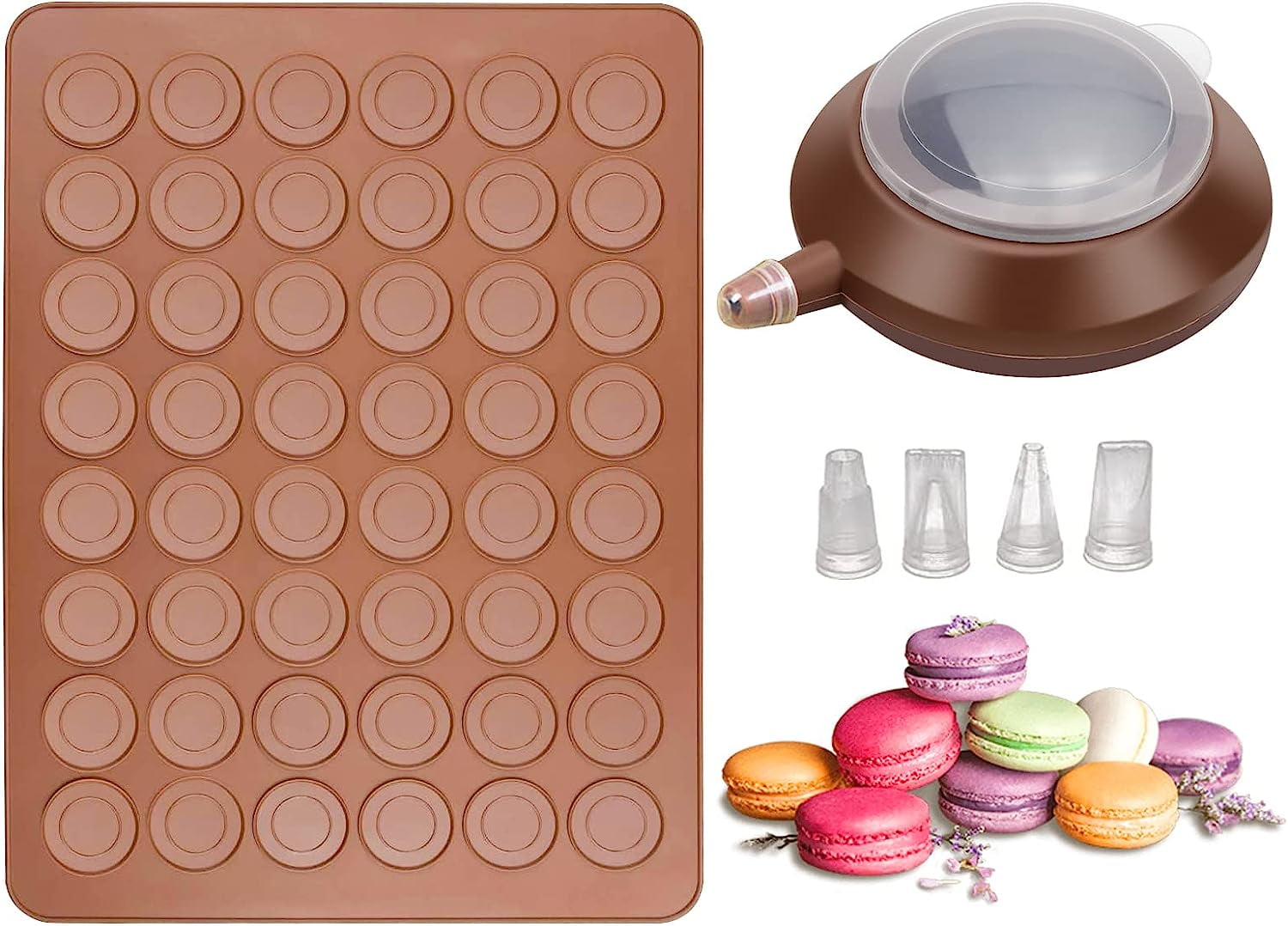 Silicone Macaron Baking Mat 48 Holes Capacity Macaron Non- Stick Baking Sheet Tray Macaron ...
