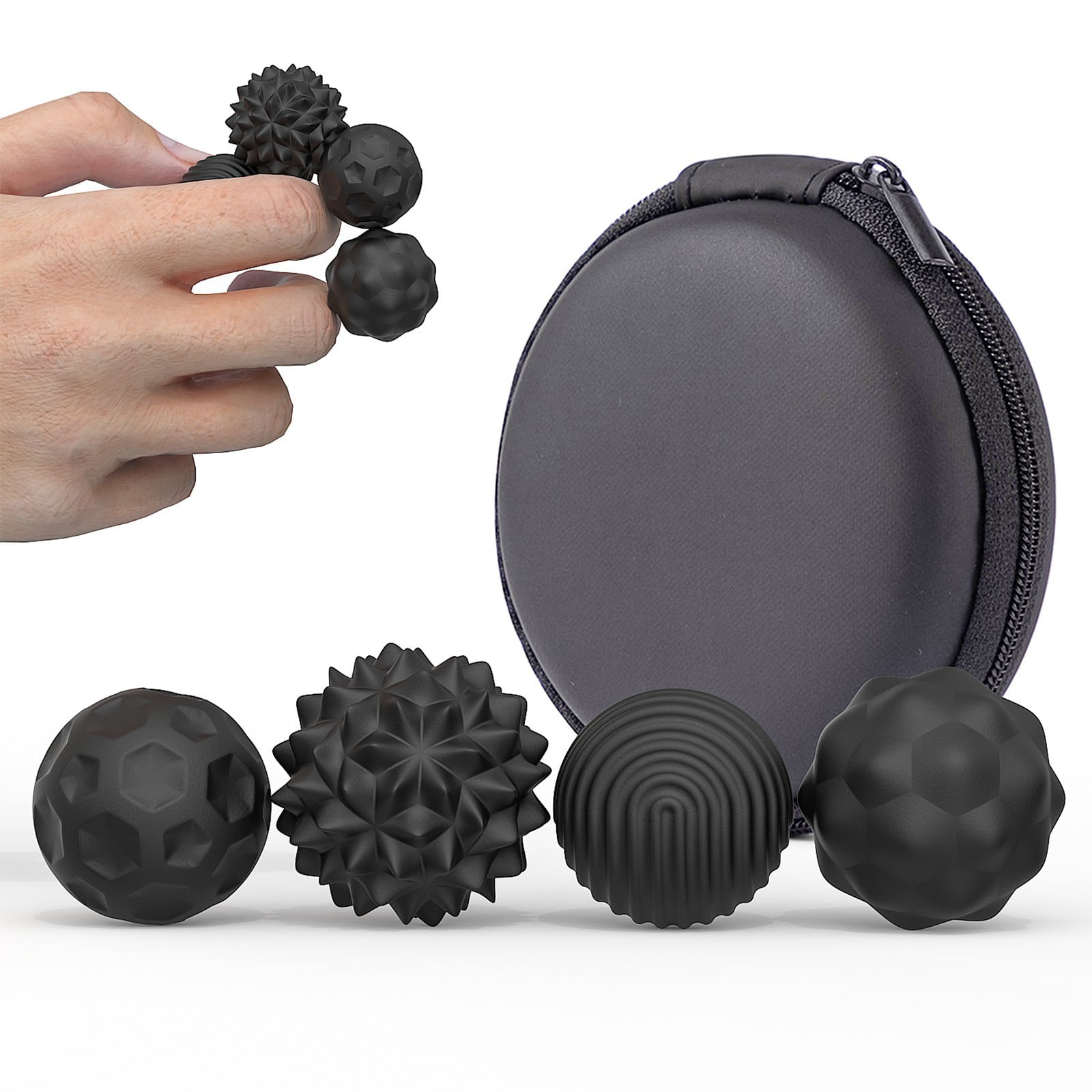 Magnetic Sensory Fidget Balls 4-Pack–Silicone Stress Relief Toys for ...