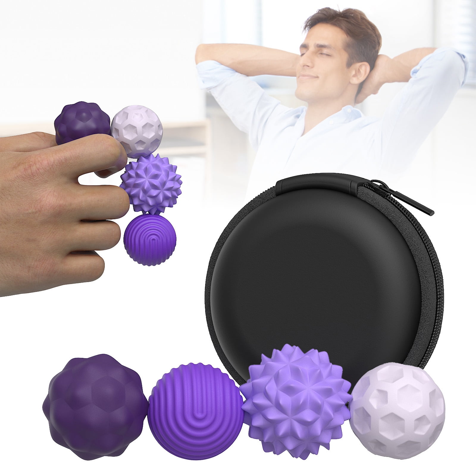 Silicone Balls Fidget Toys for Adults & Teens,4PCS Stress Relief Sensory Toys for Autism ADHD ...