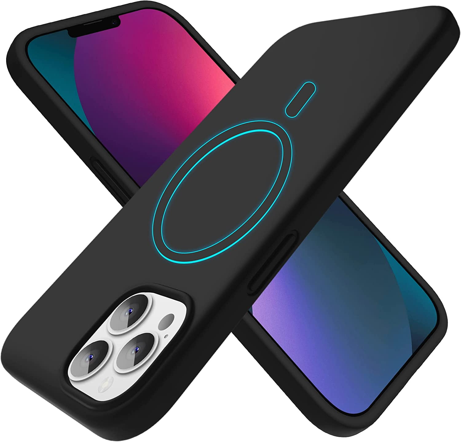 Silicone Magnetic Case for iPhone 13 Pro Max Case, Built-in Ultra ...