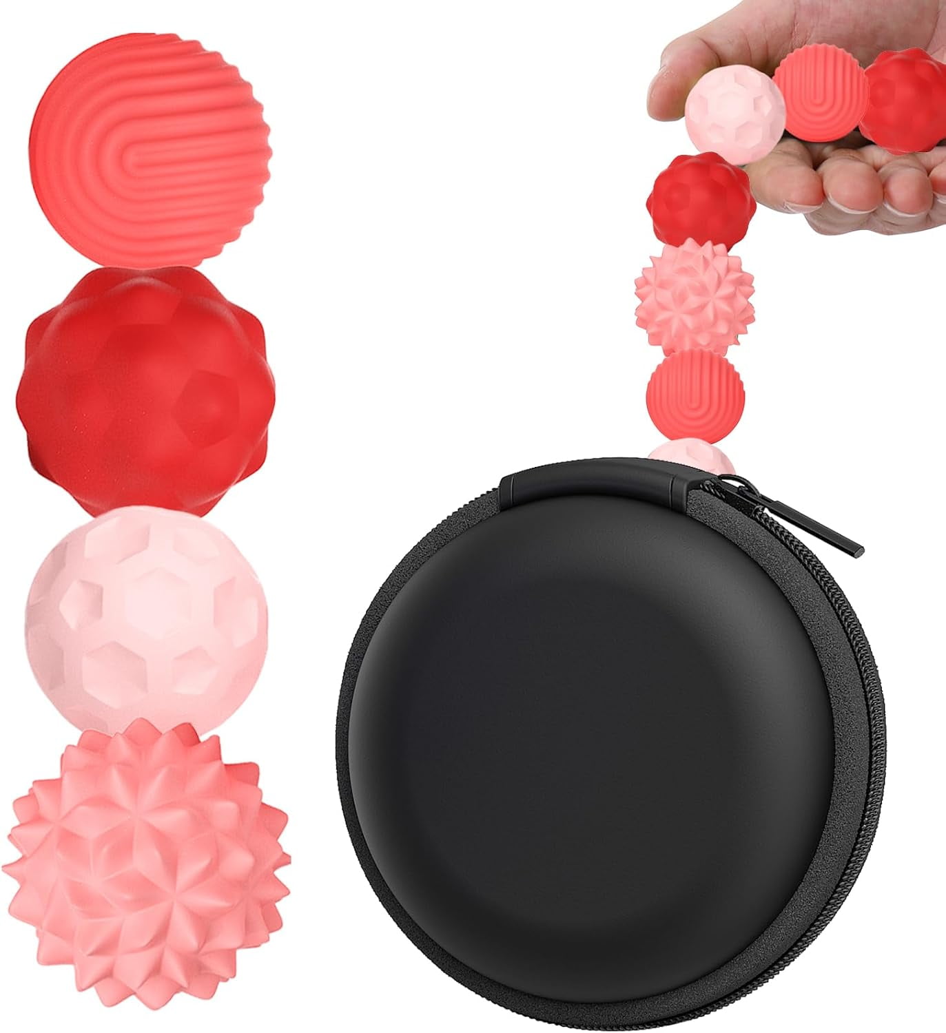 Silicone Magnetic Fidget Balls - 4 Pack Silicone Stress Relief Balls Stone for Adults Sensory ...