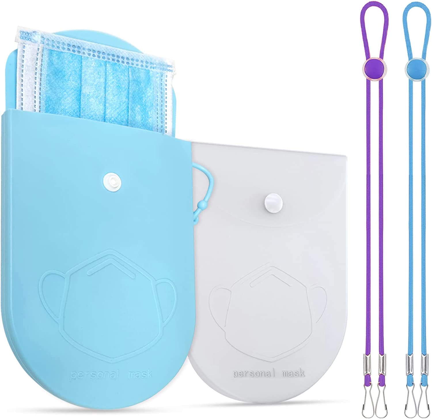 Silicone Mask Storage Case Portable Mask Case Holder Mask Storage Clips ...