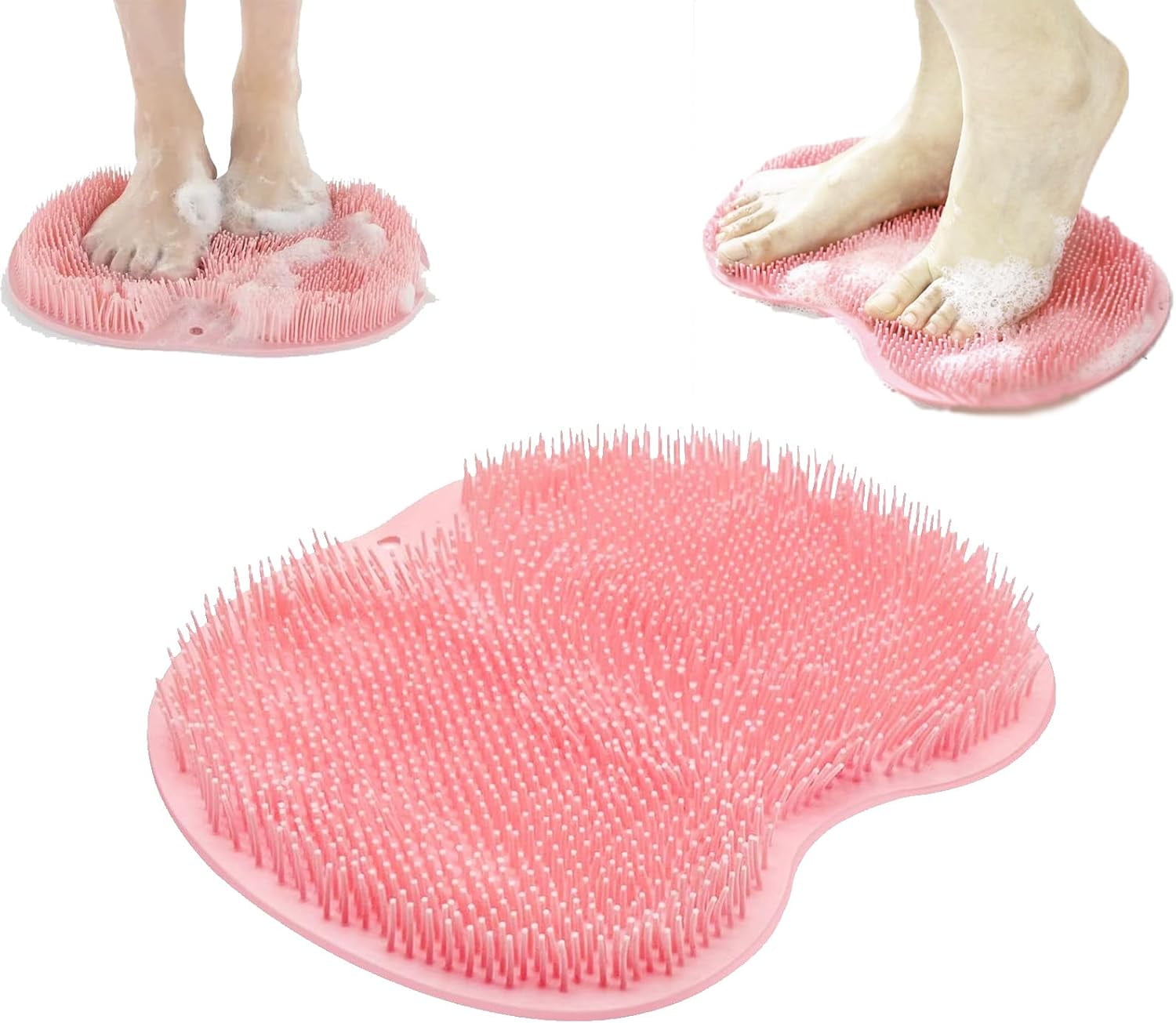 Silicone Massage Bath Mat, 2026 Upgraded Shower Foot Scrubber Mat, Back ...