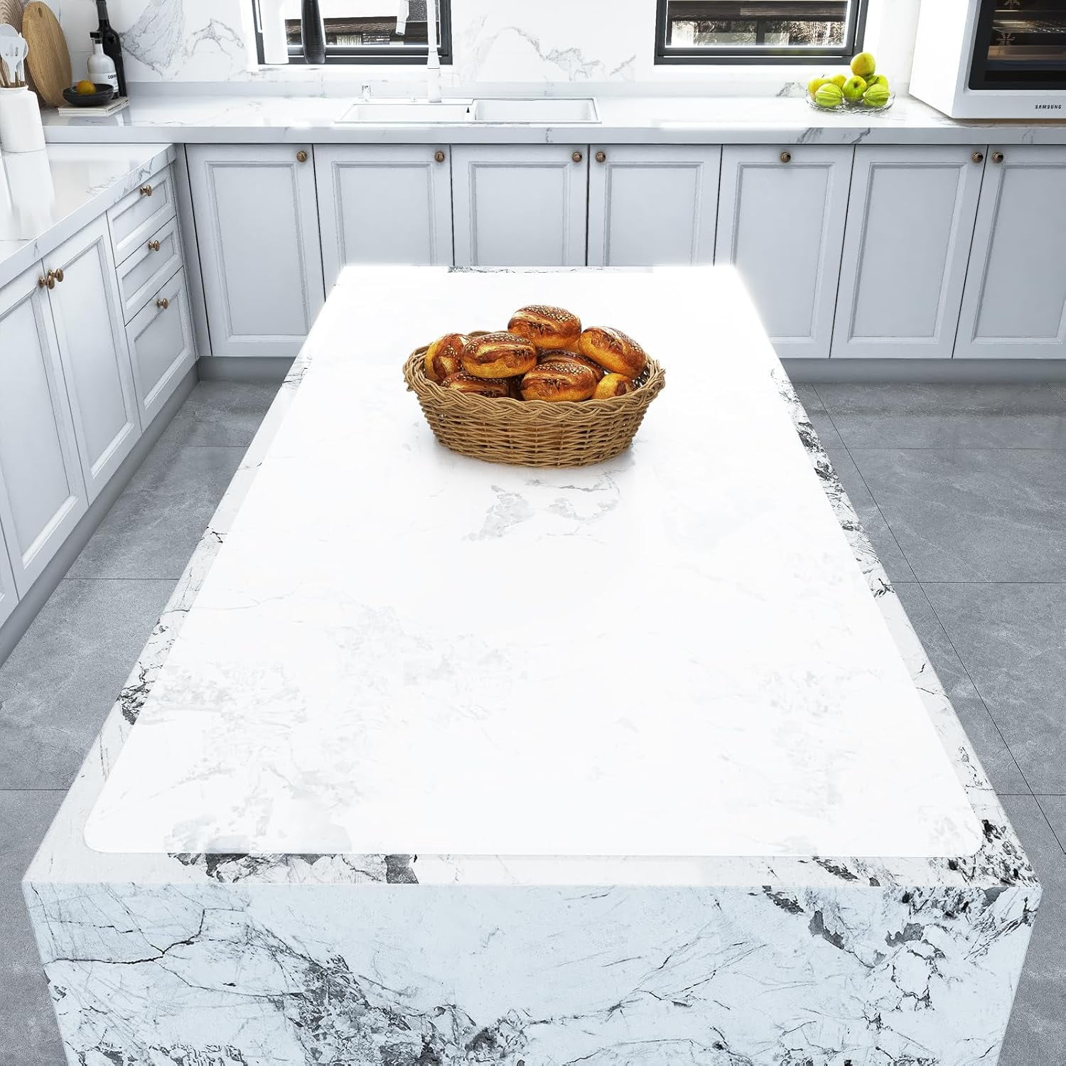 Silicone Mat,47"x 23.6" Silicone Mats for Kitchen Counter, Waterproof ...