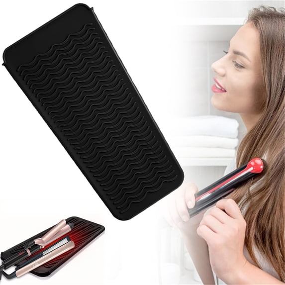 Silicone Mat for Hair Tools, Hot Tool Mat with Large Capacity Pouch ...