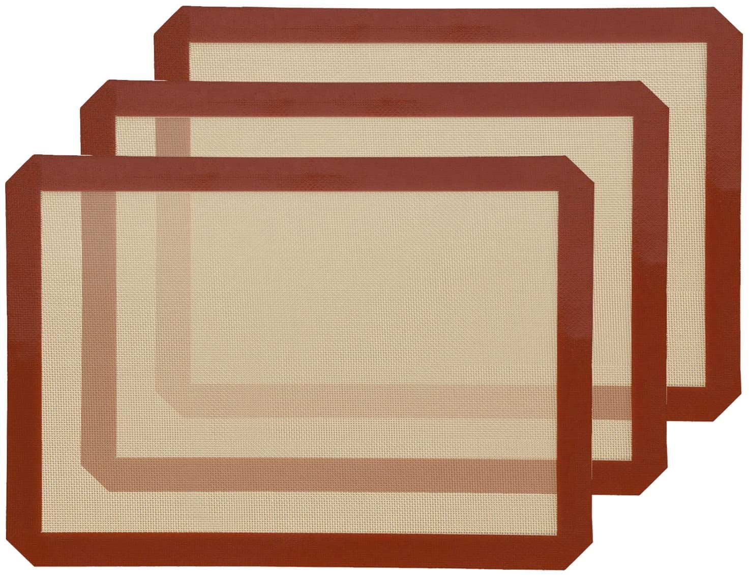 Silicone Mats Baking Set of 3 - Durable Non-Stick Silicone Baking Mats for Easy Cleaning and ...