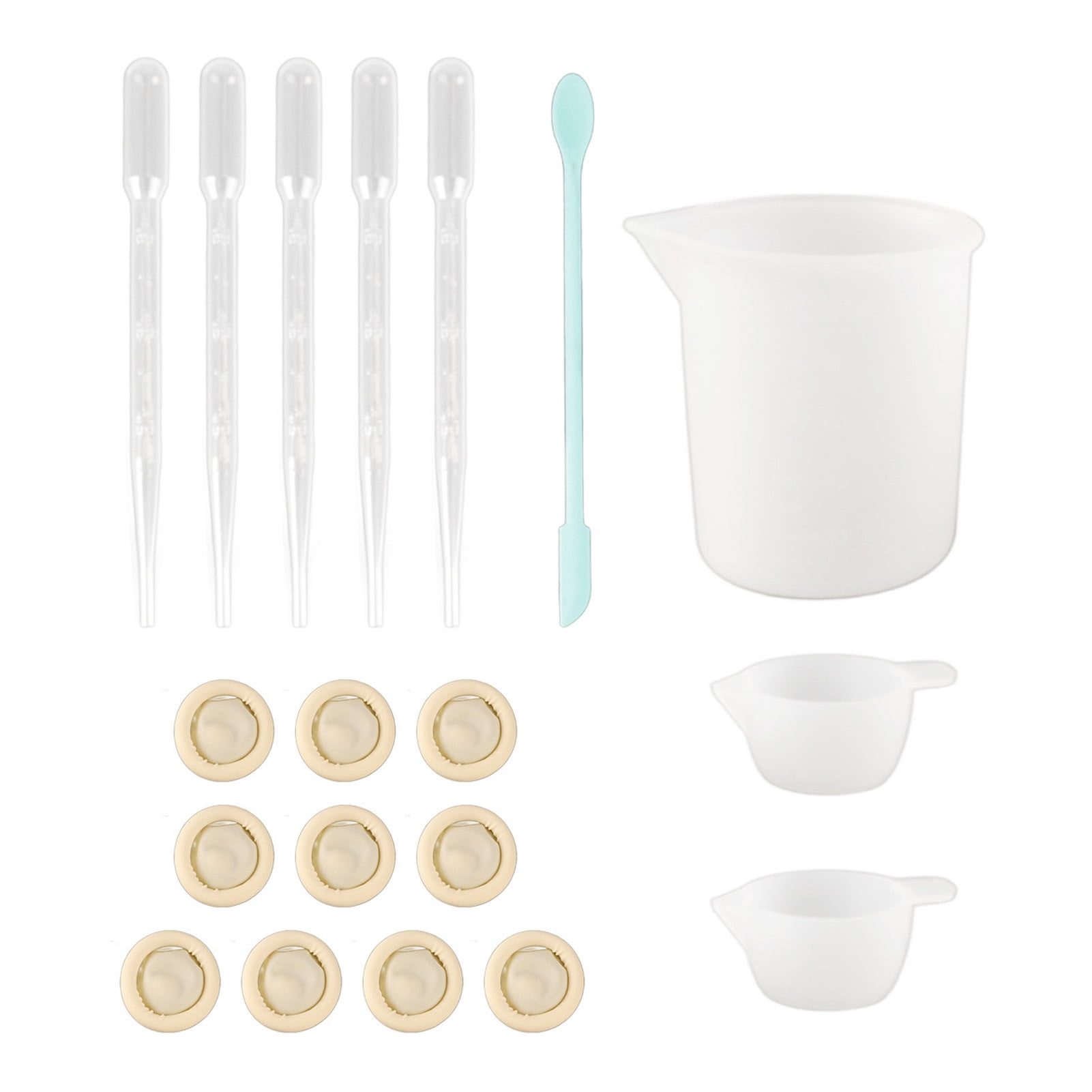 Silicone Measuring Cup Tool Kit Spatula Finger Gloves Pipettes Epoxy ...