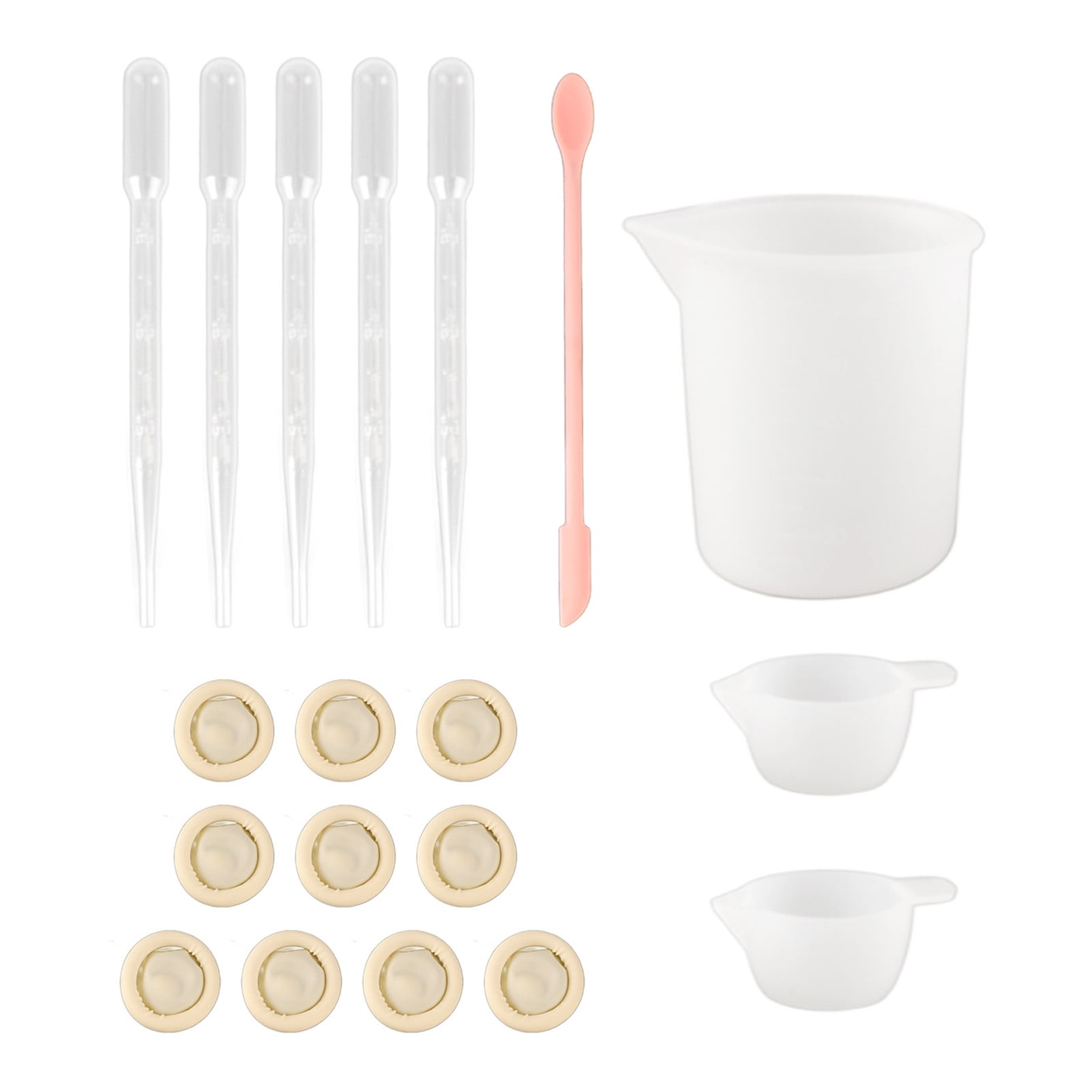 Silicone Measuring Cup Tool Kit Spatula Finger Gloves Pipettes Epoxy ...