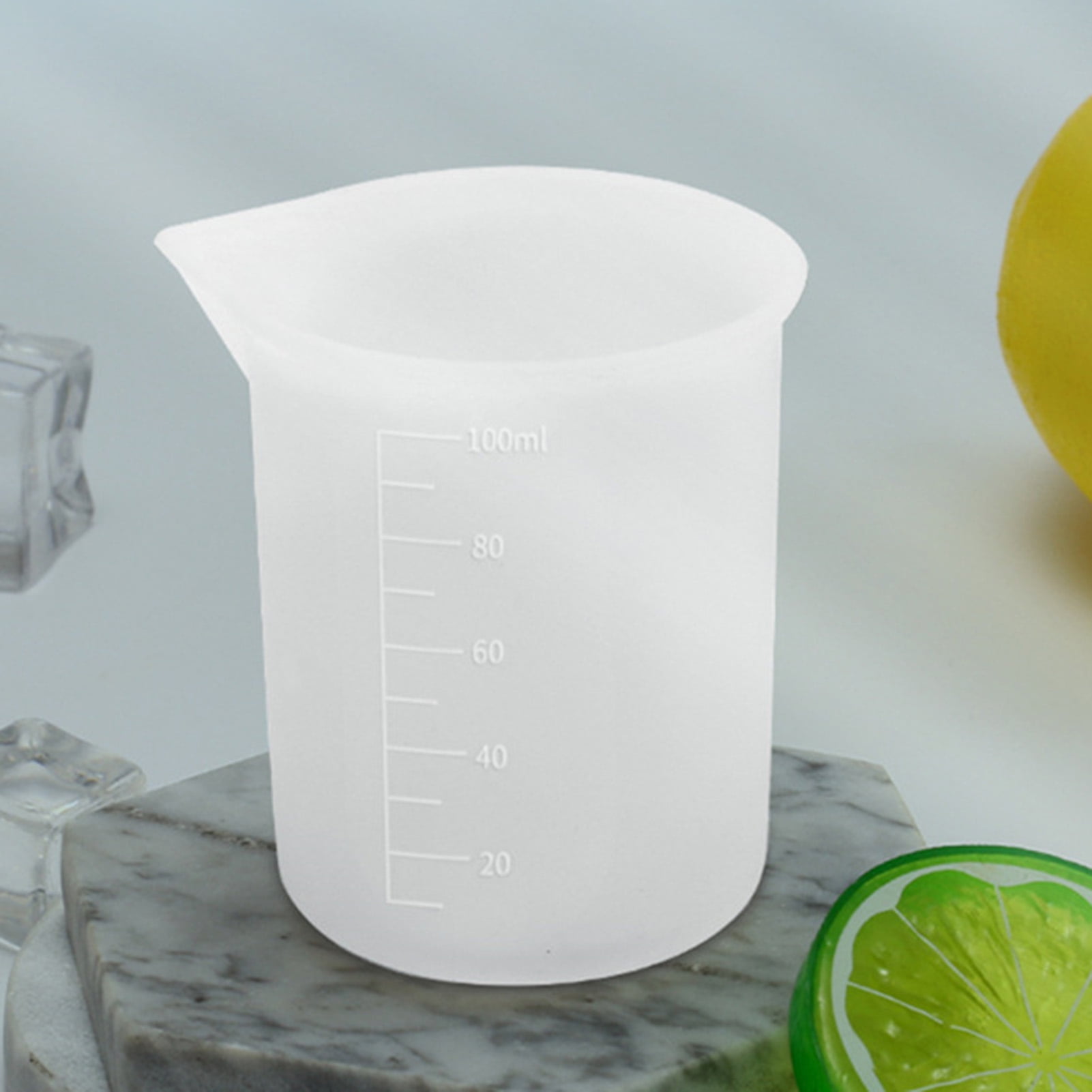 Silicone Measuring Cups, 2 Pack, 100ml Silicone Cups for Resin Non ...