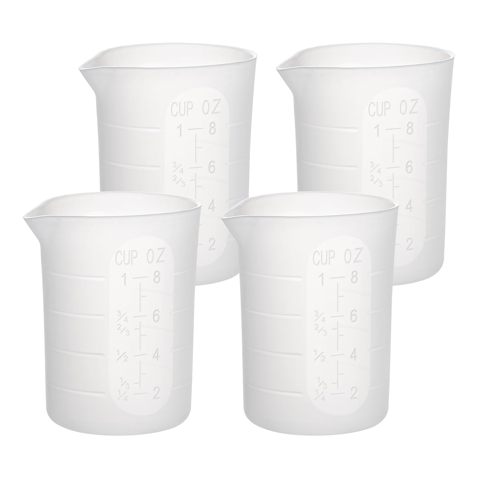 Silicone Measuring Cups 4 Pack 250ml, Large Epoxy Resin Mixing Cups ...