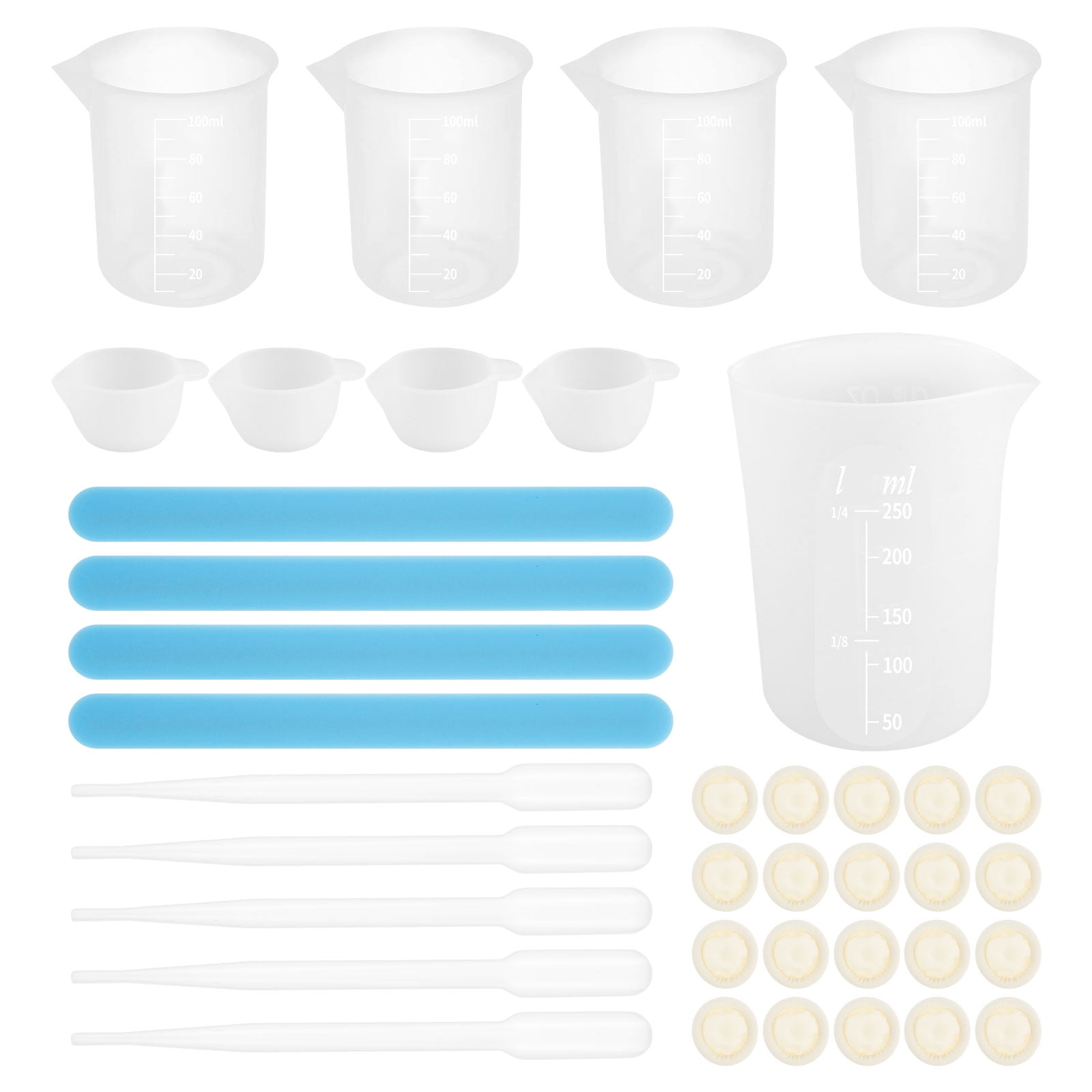 Silicone Measuring Cups with Stir Easy to Clean Versatile Resin ...