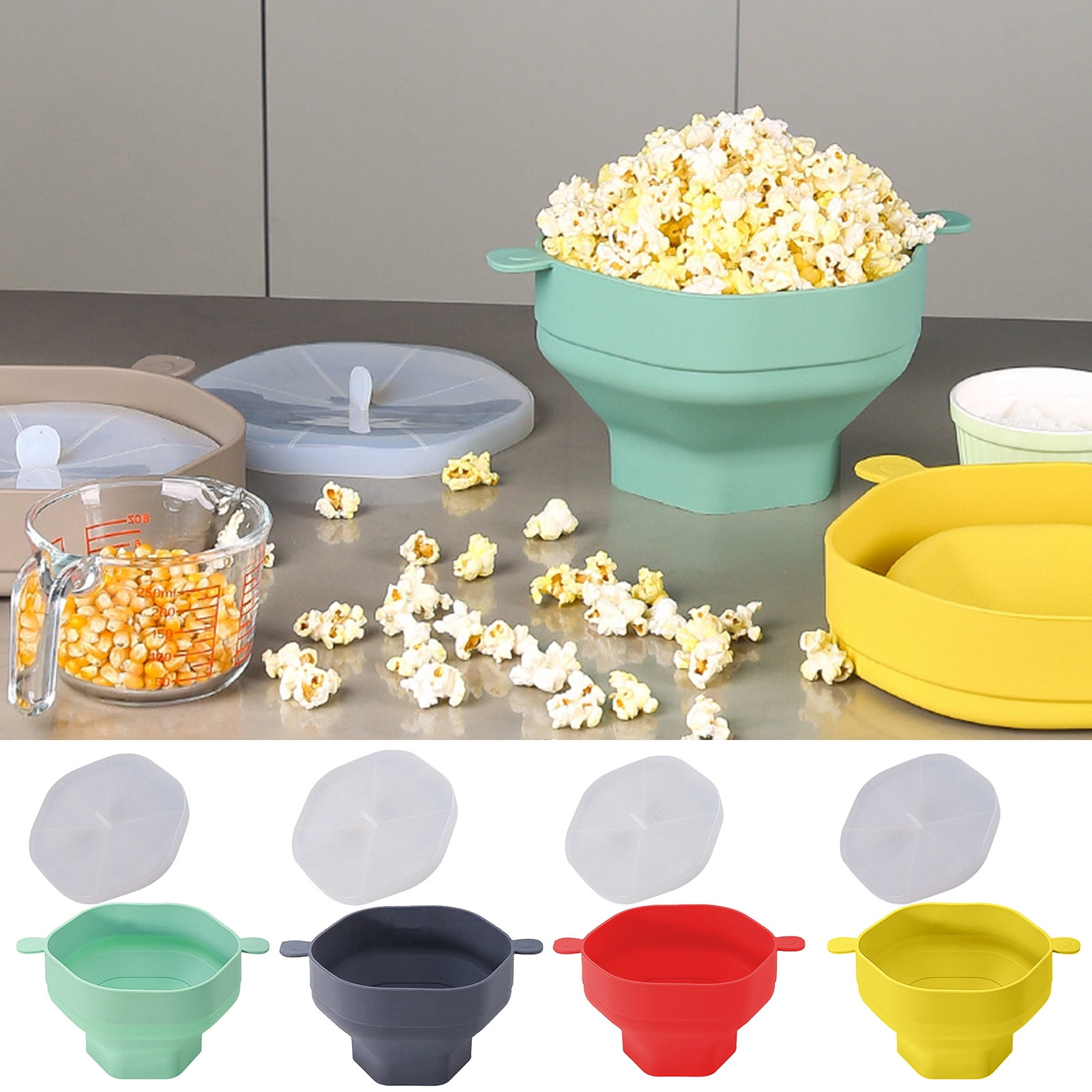 Silicone Microwave Popcorn Bowl with Lid Large Capacity Food Grade BPA ...