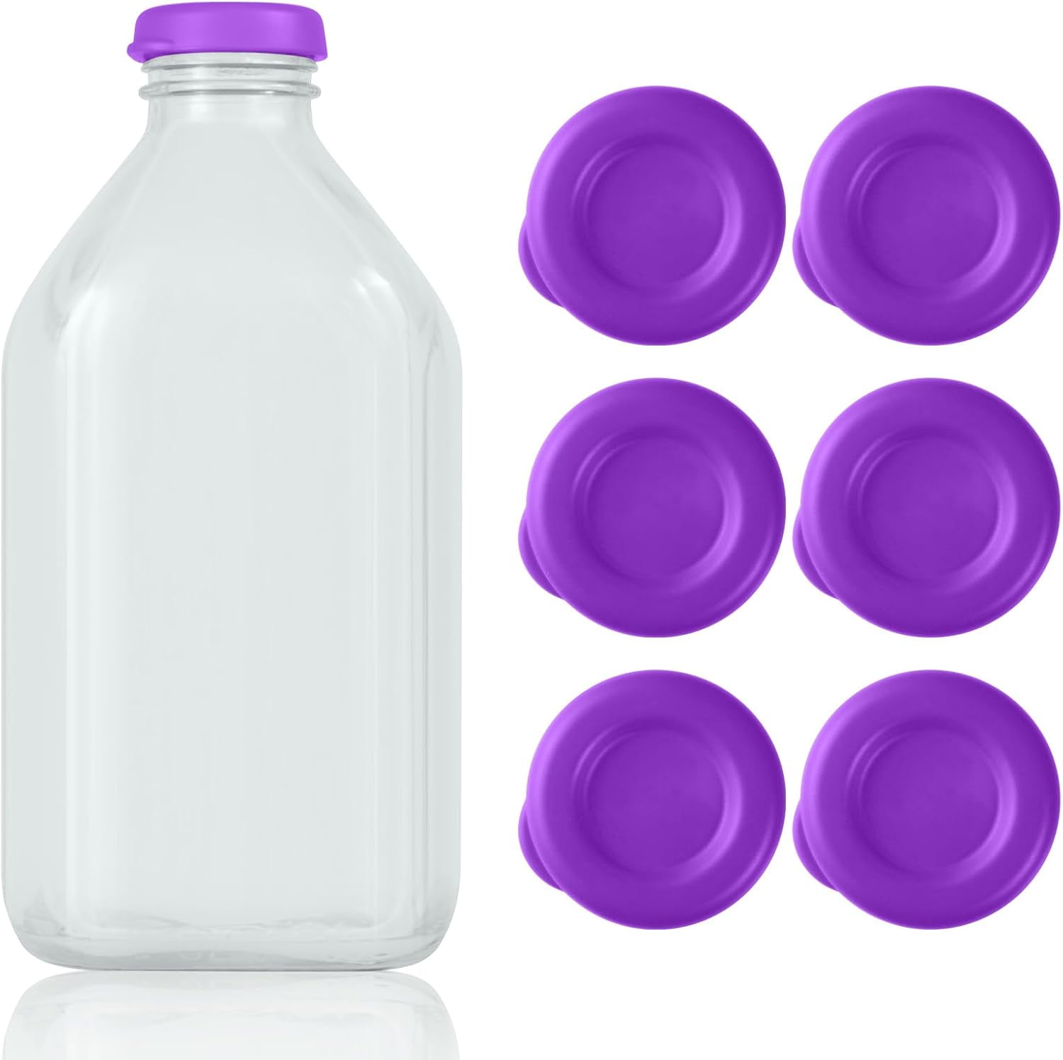 Silicone Milk Bottle Caps,48mm Diameter Glass Jug Replacement Lids Fit ...