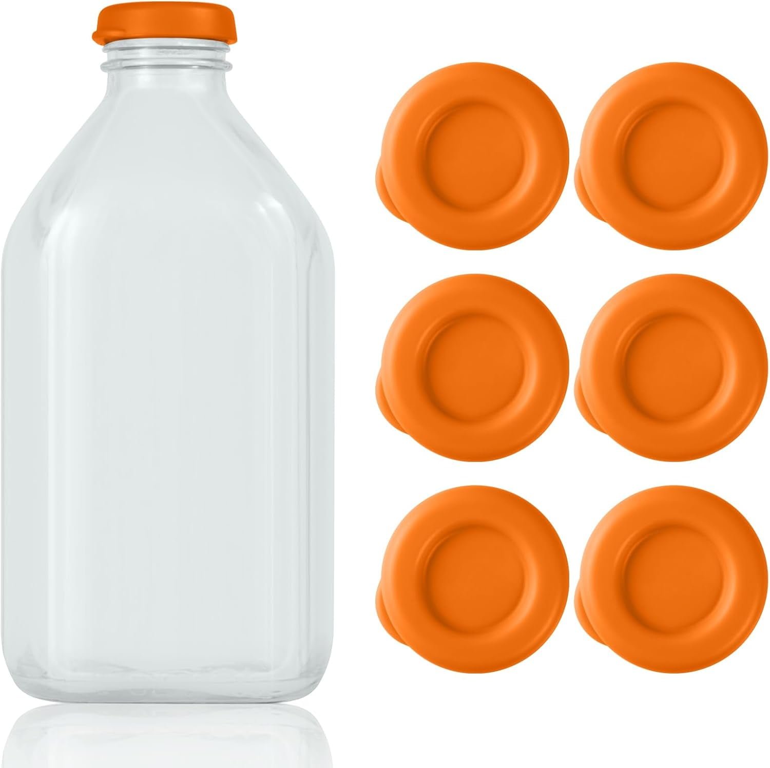 Silicone Milk Bottle Caps,48mm Diameter Glass Jug Replacement Lids Fit ...