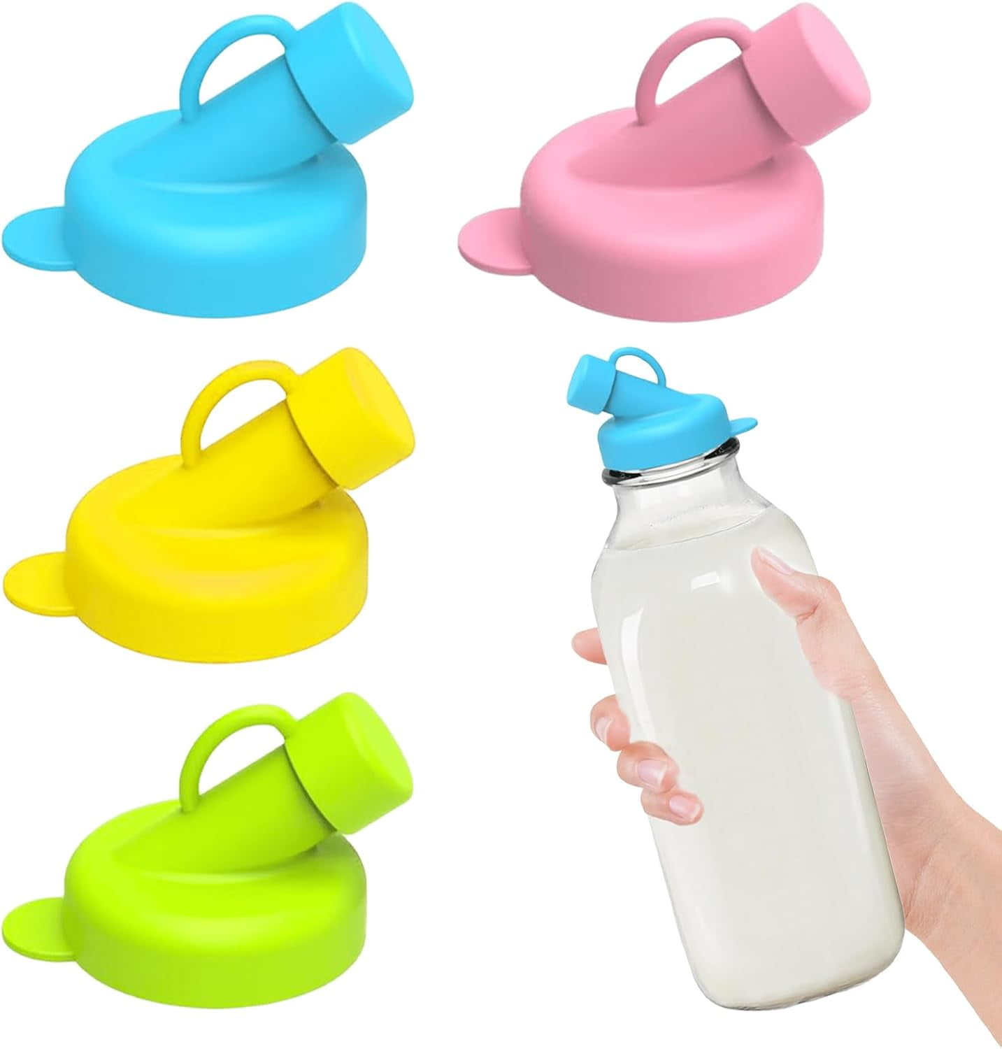 Silicone Milk Bottle Dispenser Caps 48mm – Leak-Proof Pour Spout Lids ...