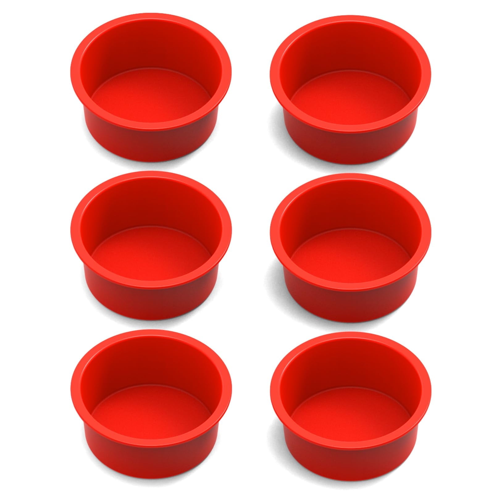 Silicone Mini Cake Pan Set 4 Inch 6 Pack, Nonstick Baking Molds for ...