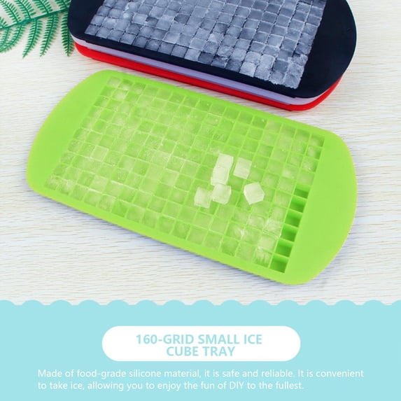 Silicone Mini Ice Cube Tray - 160 Cavity Crushed Ice Maker With Easy ...
