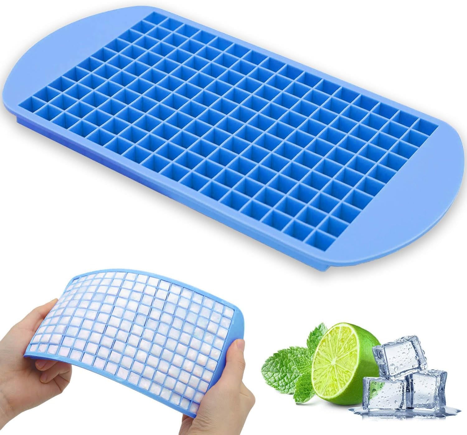Silicone Mini Ice Cube Tray, 160 Crushed Ice Cube Molds Easy Release ...