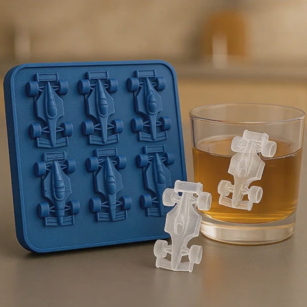Silicone Mini Ice Cube Trays,Racing Car Ice Cube Molds Easy Release ...