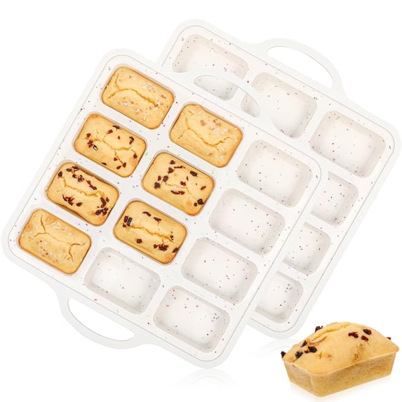 Silicone Mini Loaf Pan With Metal Frame Bread Pans 12 Cups For Baking ...