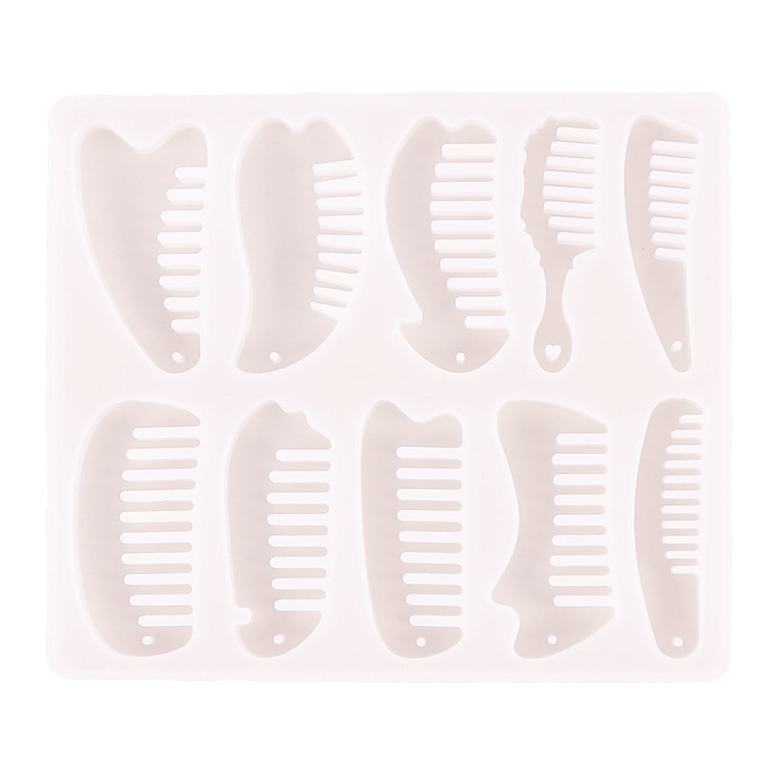 Silicone Mold 10-Grid Comb Different Shapes Epoxy Mould DIY Handmade ...