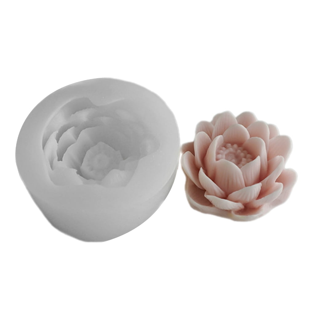 Silicone Mold Beautiful Clay Ornaments Molds Lotusflower Shape Statue ...