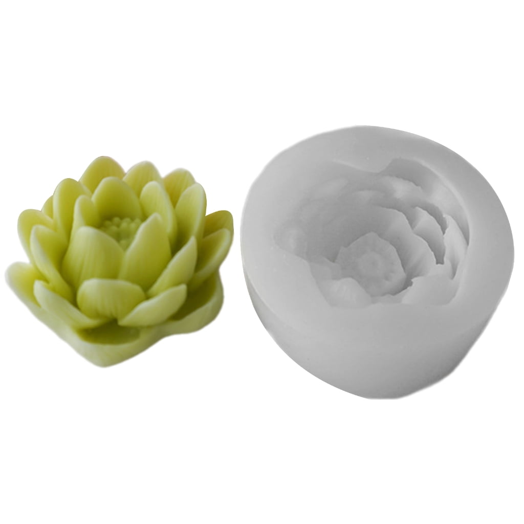 Silicone Mold Clay Moulds Candle Making Moulds Lotusflower Shape Figure ...