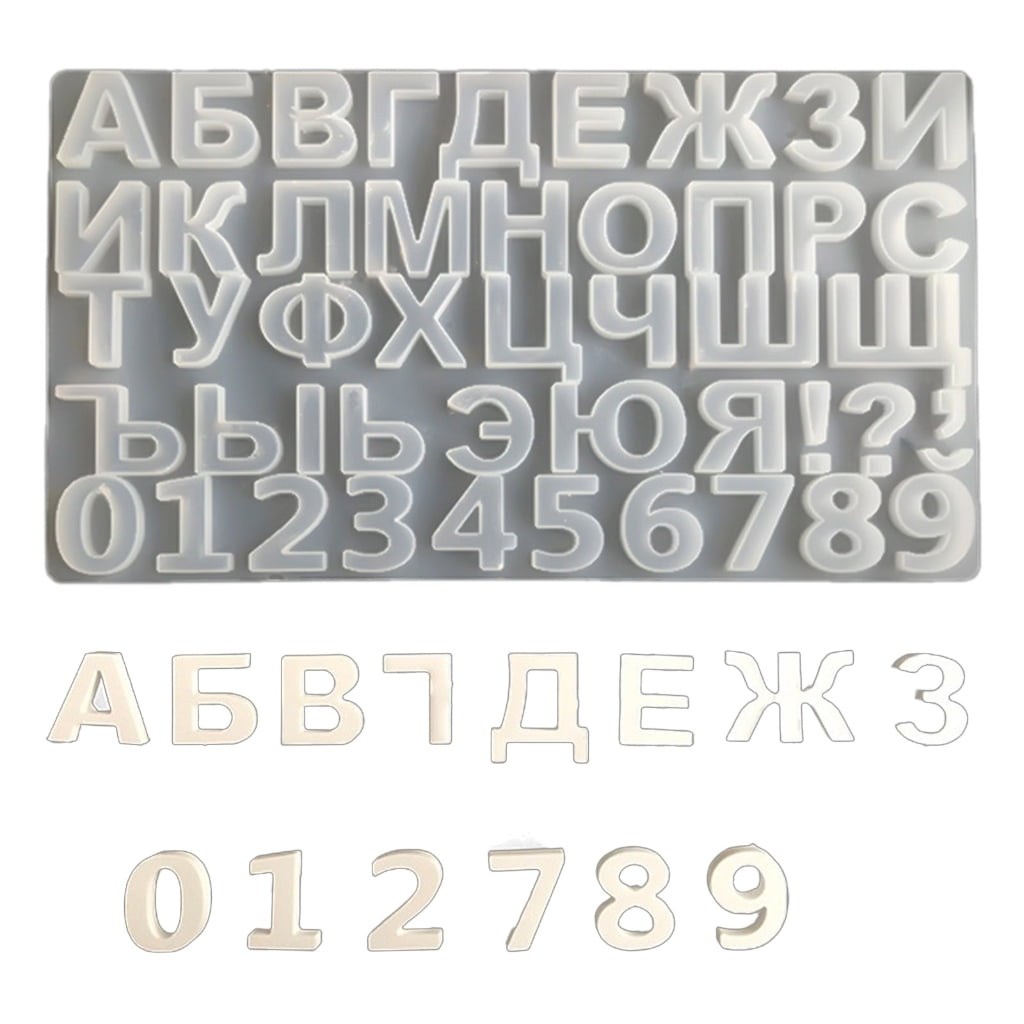 Silicone Mold for Resin Crafts Russian Alphabets Number Mould Epoxy ...