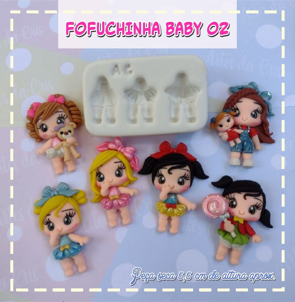 Silicone Molde Fofuchinha Baby 02 - Baby Cute 2 -Artes da Cris ...