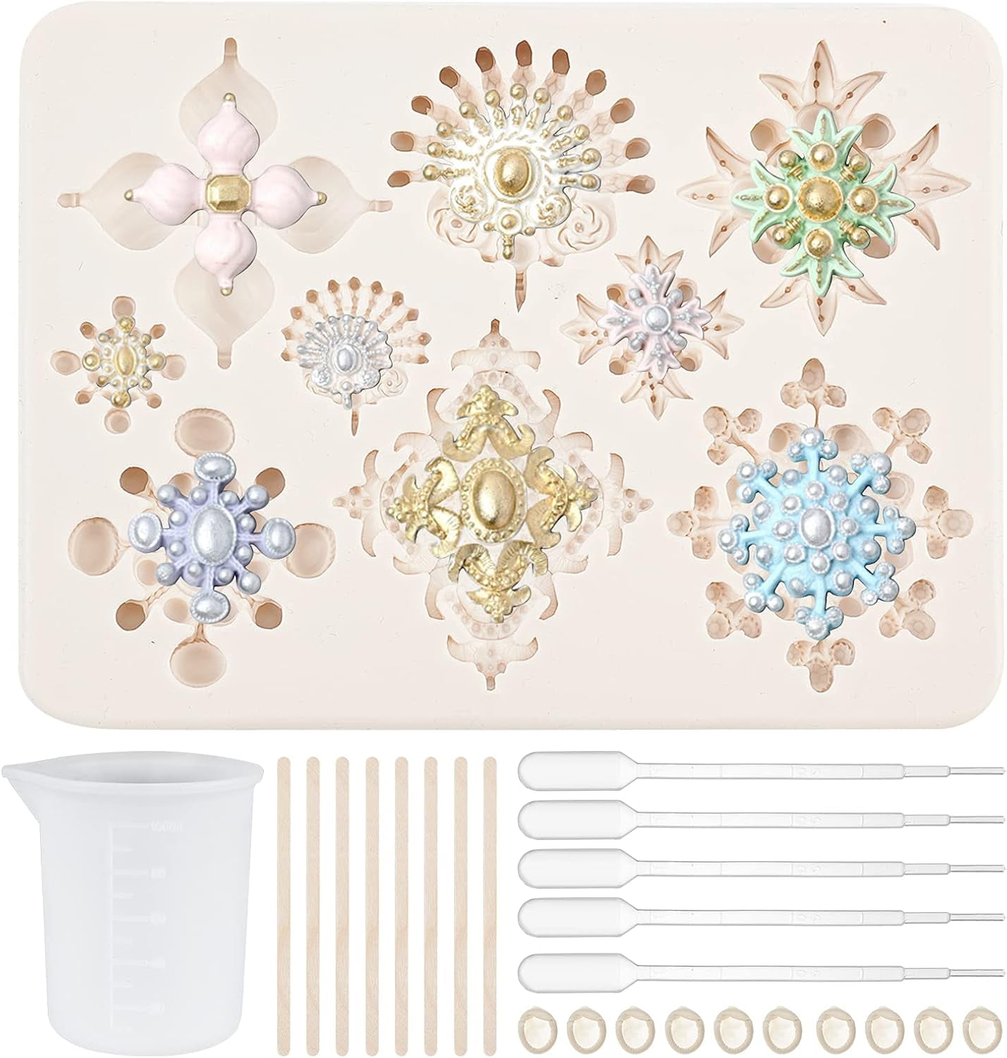 Silicone Molds Making Kits with Silicone Molds & Measuring Cup Plastic ...