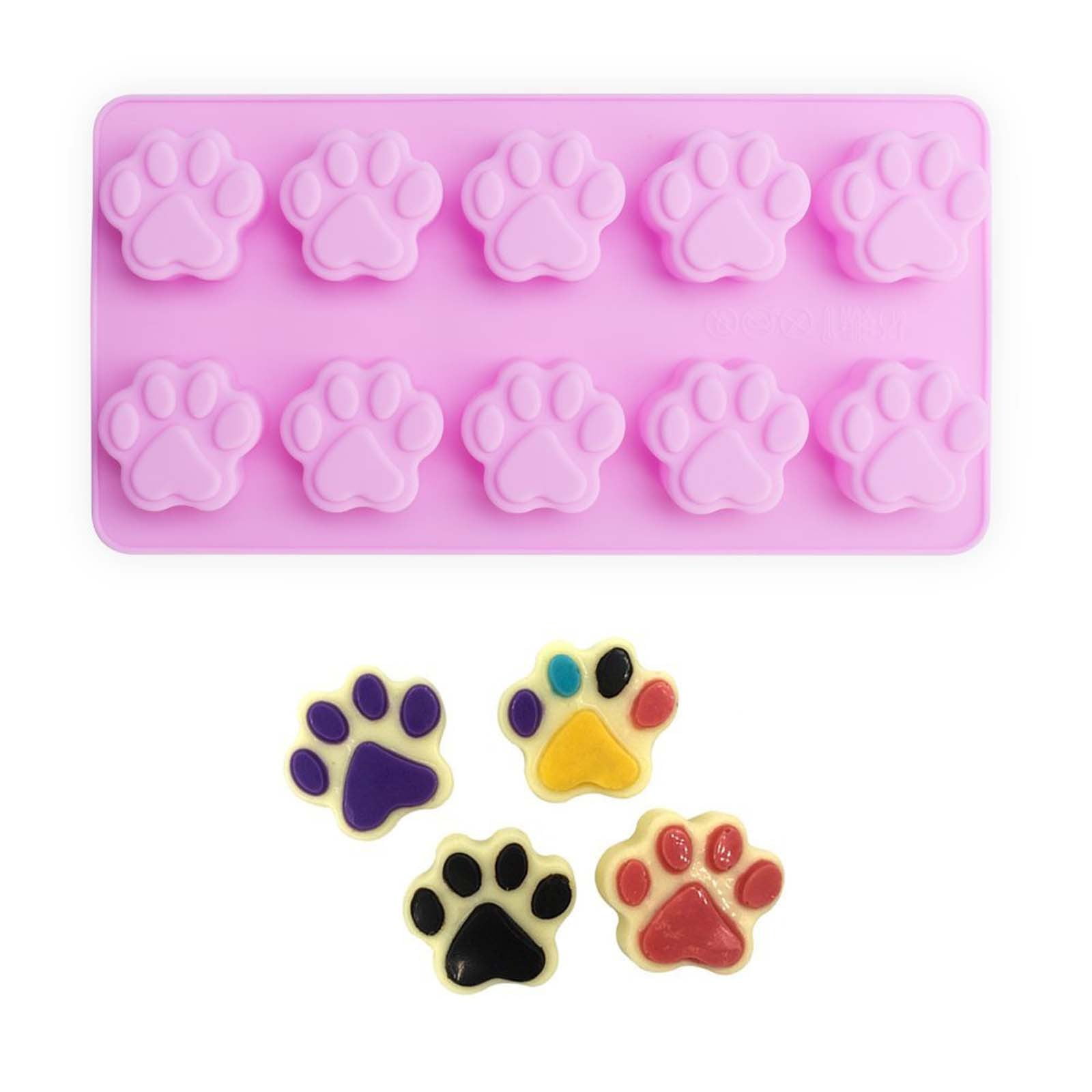 Silicone Molds Puppy Dog Paw and Bone, Elegant Chocolate Molds for ...