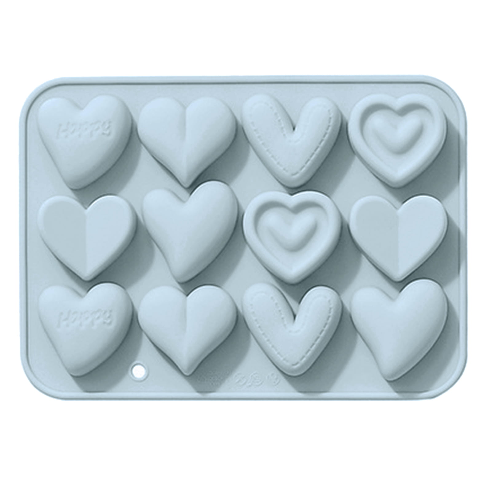 Silicone Moulds 12 Link 6 Different Heart Shape - Non-Stick, Heat ...
