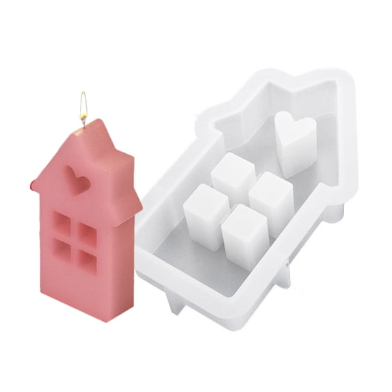 Silicone Moulds Easter Soap Molds House Shaped Wax Mould Hand-Making ...