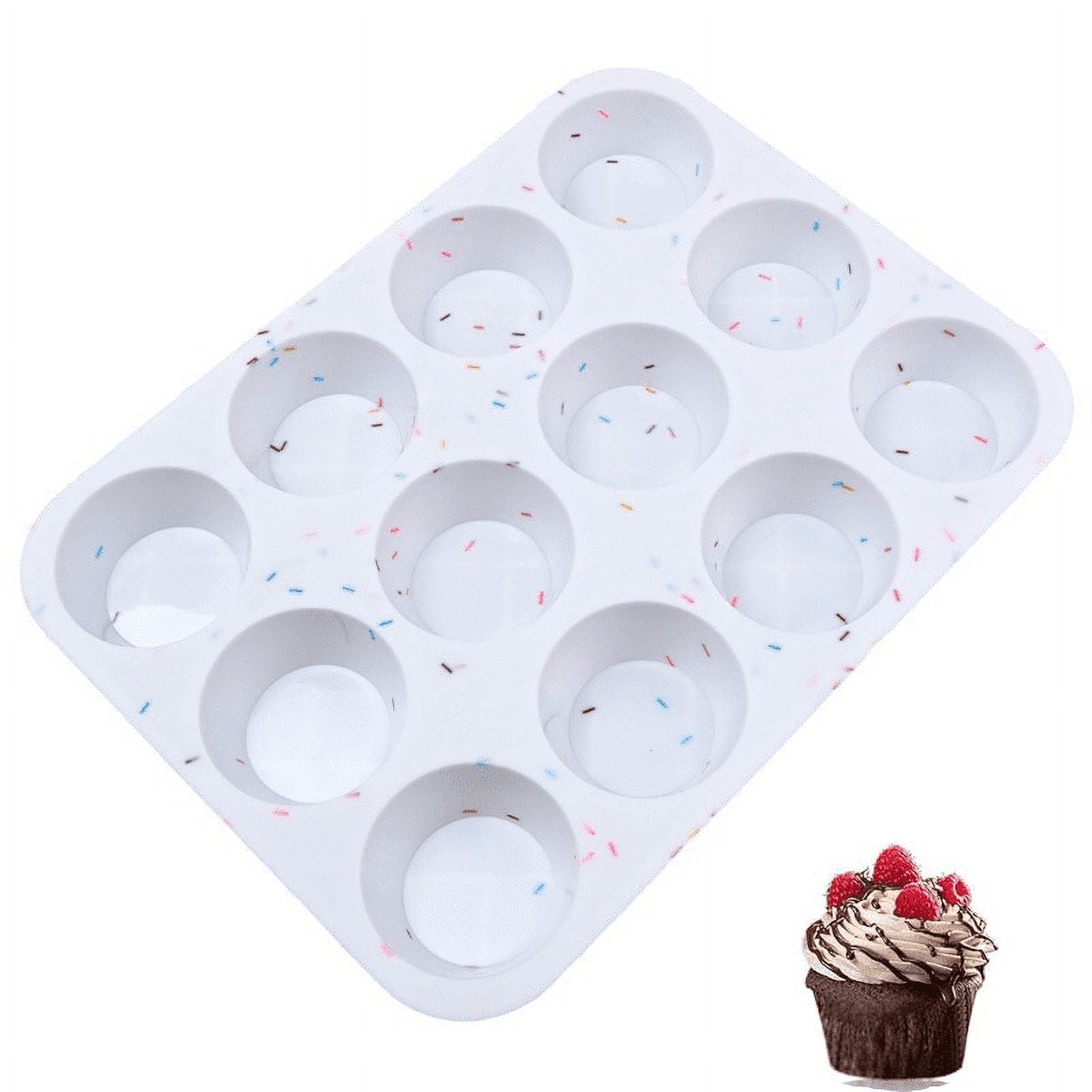 Silicone Muffin Pan 12 Cup Silicone Baking Mold Non-stick Cupcake Pan ...