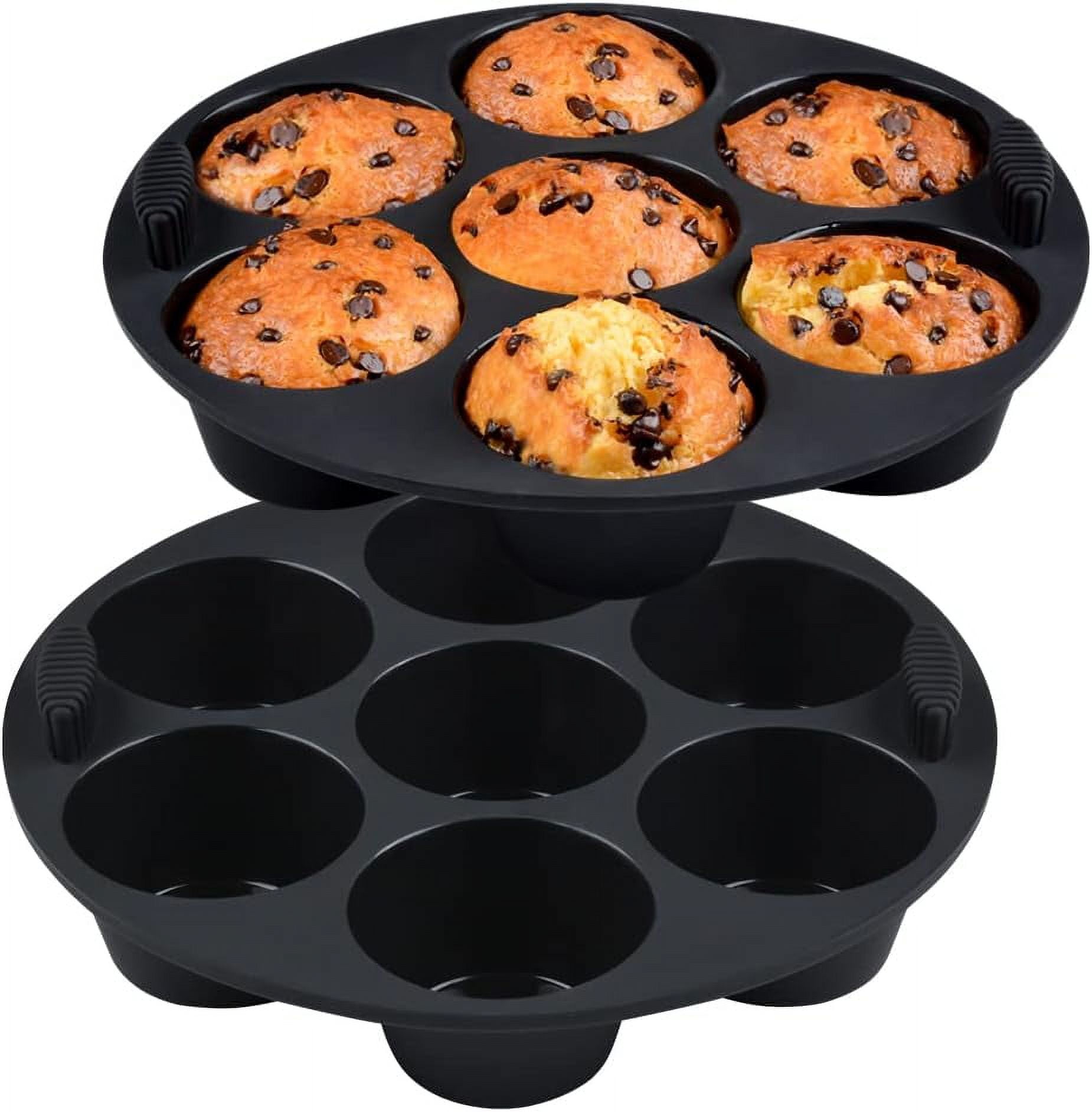 Silicone Muffin Pan for Air Fryer Oven Instant Pot, Nonstick 7 Cups ...