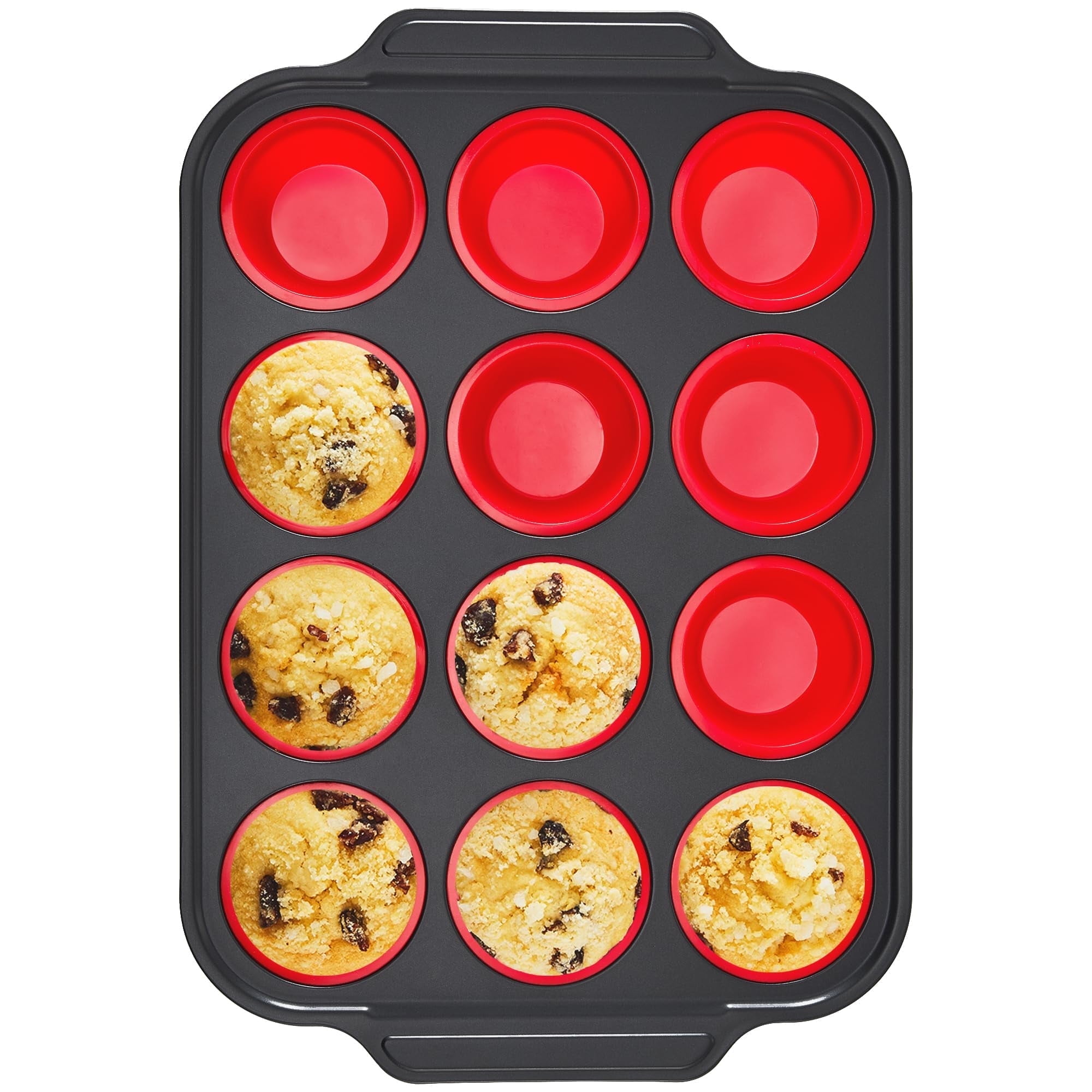 Silicone Muffin Pan with Metal Frame, Egg Bite Maker Silicone Molds for ...