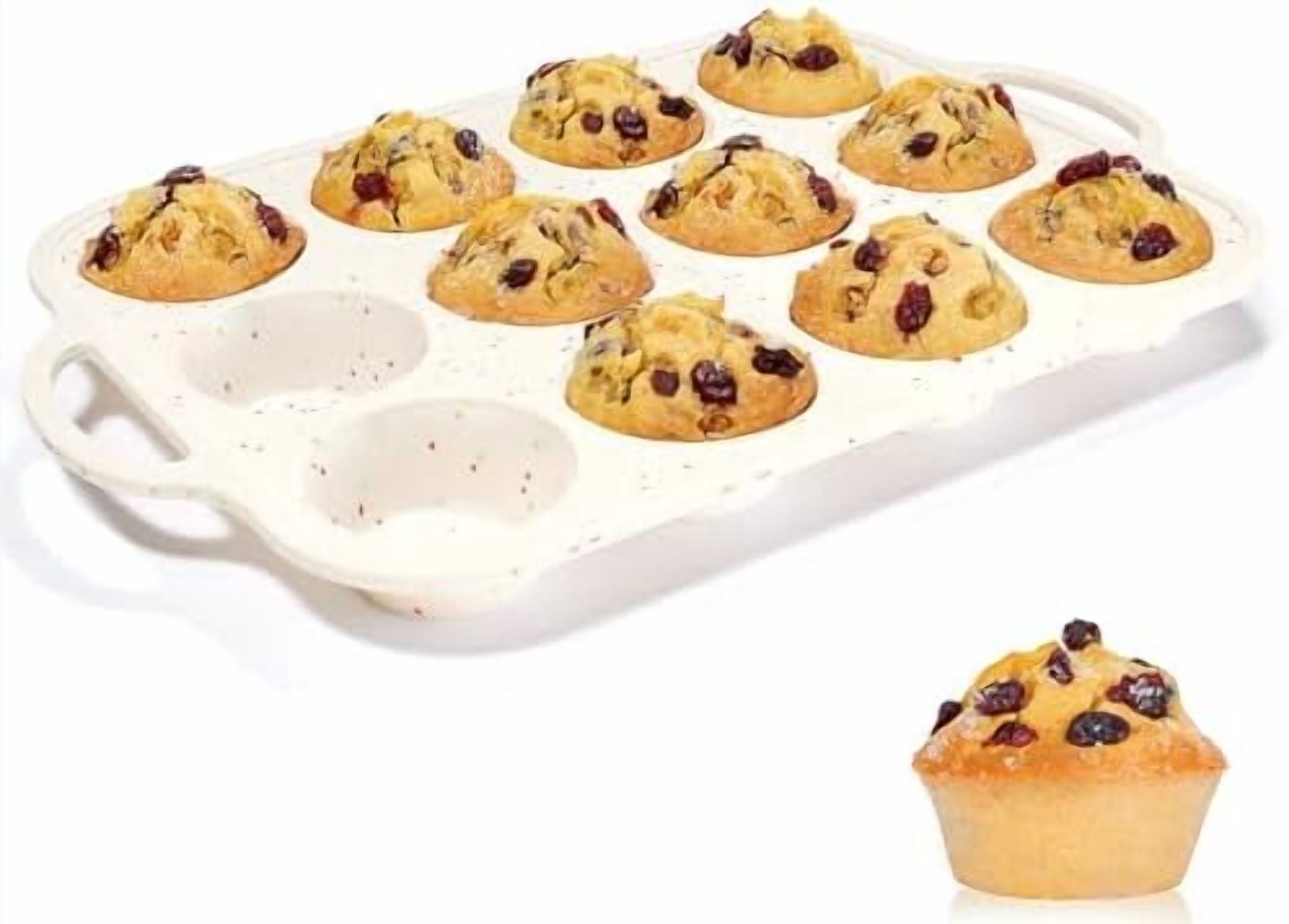 Silicone Muffin Pan, Metal Reinforced Frame Regular Size 2.8 Inch ...