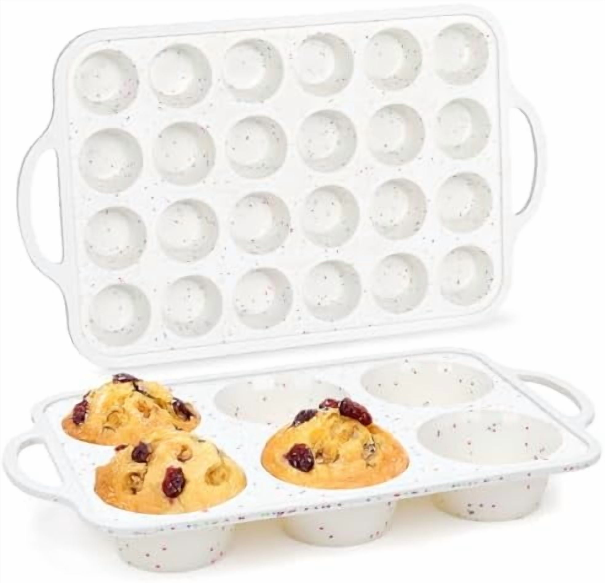 Silicone Muffin Pans for Baking, Metal Reinforced Frame Jumbo 6 Cups ...
