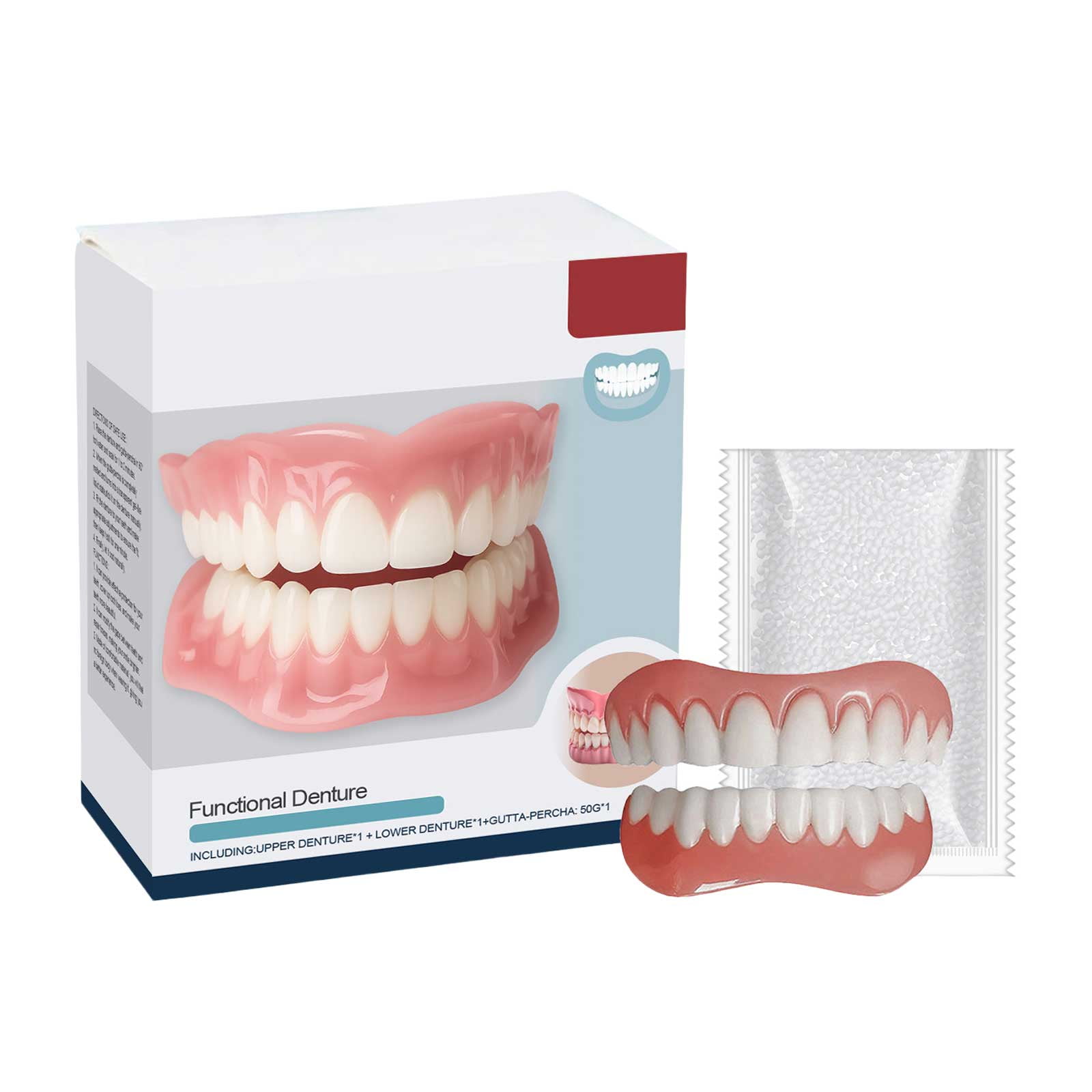 Silicone Multifunctional Denture Set: Moldable, Breathable Dentures for ...