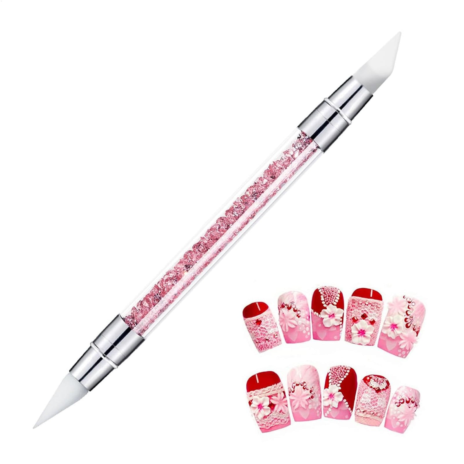 Silicone Nail Brush Double Ended | Nail Art Carving Tool for Gel Polish ...