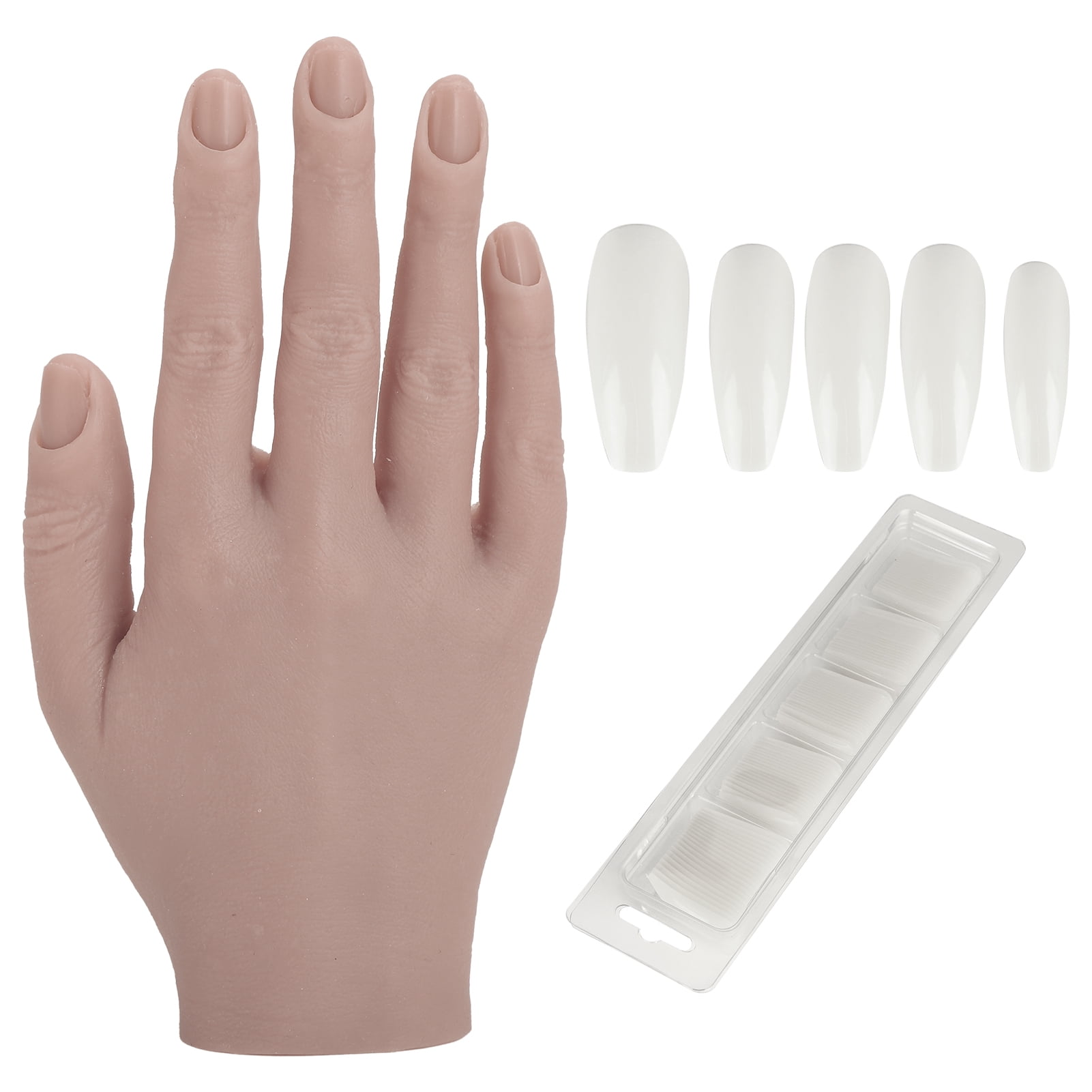 Silicone Nail Training Hand Flexible Joint Nail Art Practice Hand ...