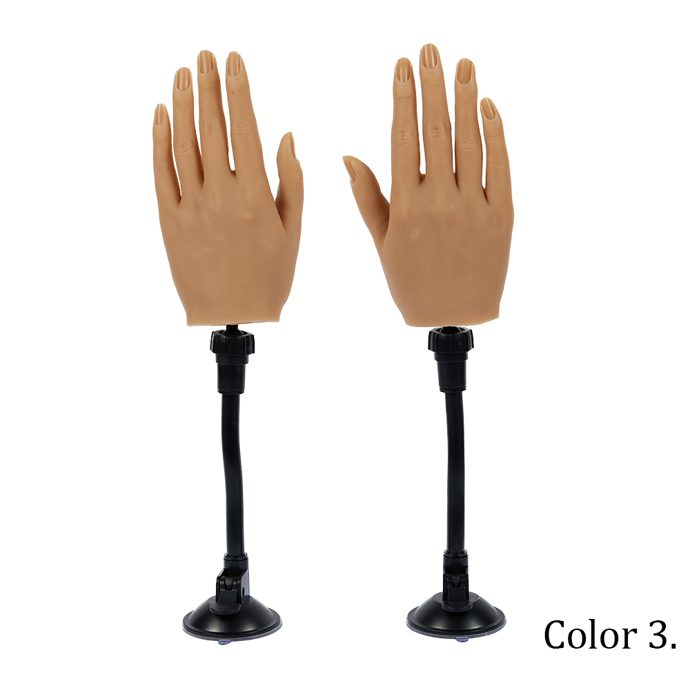 Silicone Nail Training Hand with The Suction Cup Adjustment Fingers for ...