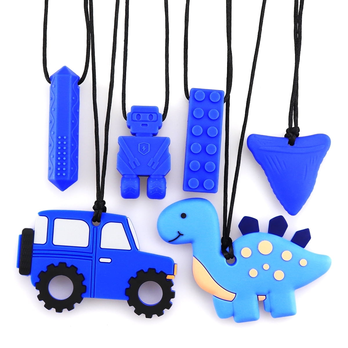 Silicone Necklaces Oral Motor Chewy Tool,6 Pack Sensory Chew Toys for ...