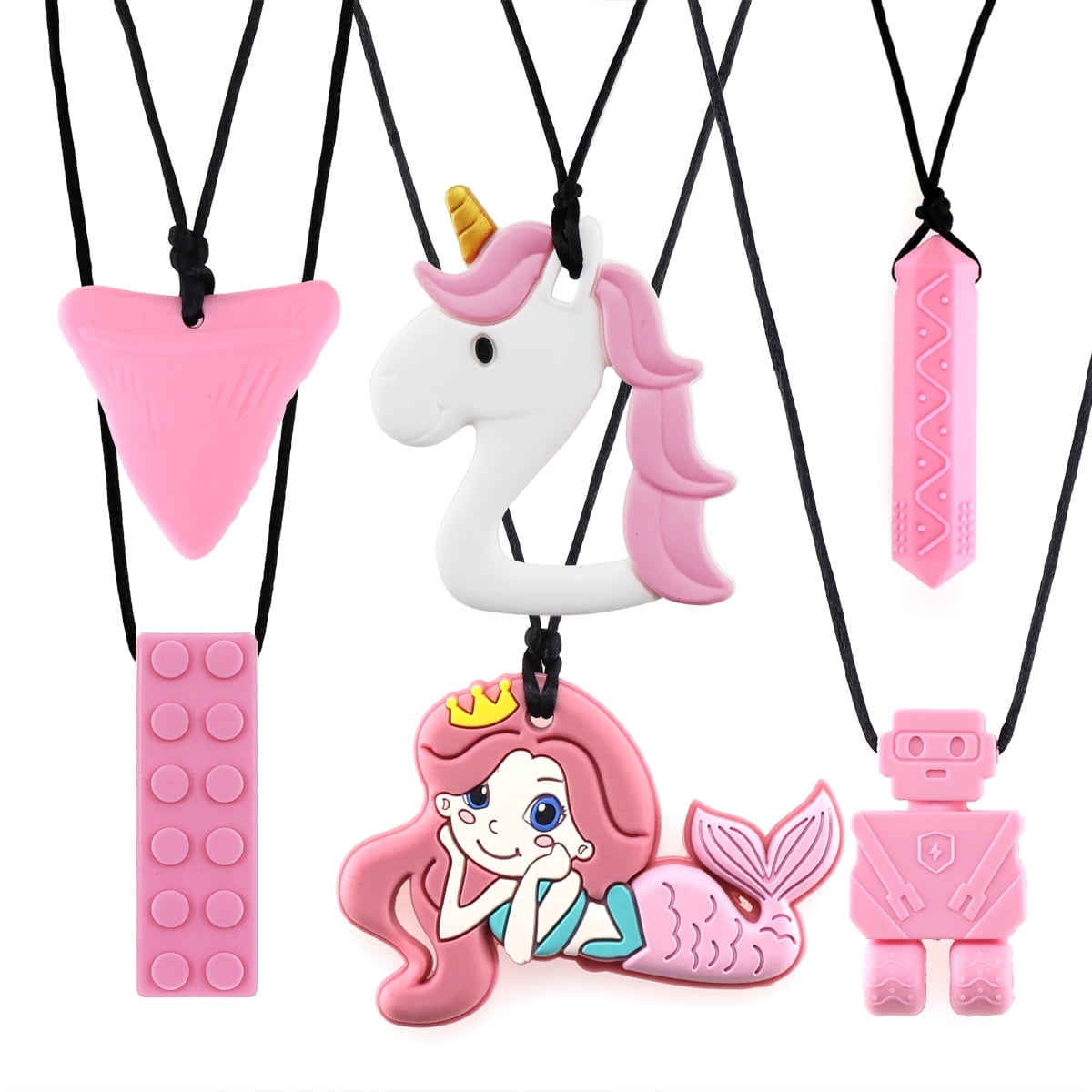 BEINONGNUO Silicone Necklaces, 6 Pack Sensory Chew Toys for Autism and ...