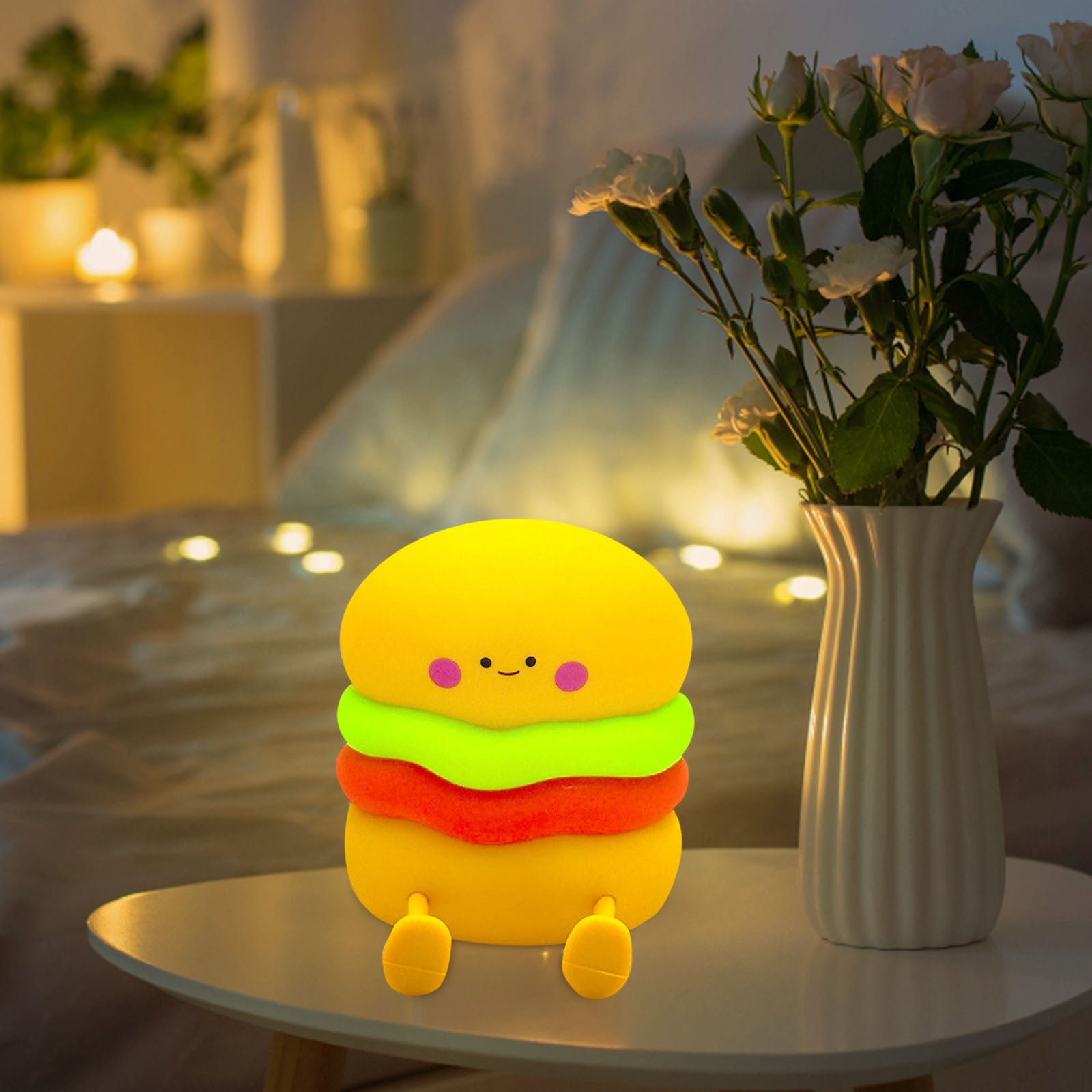Silicone Night Light McMan Burger Pat Lamp Lamp Lamp Lighting Dormitory ...