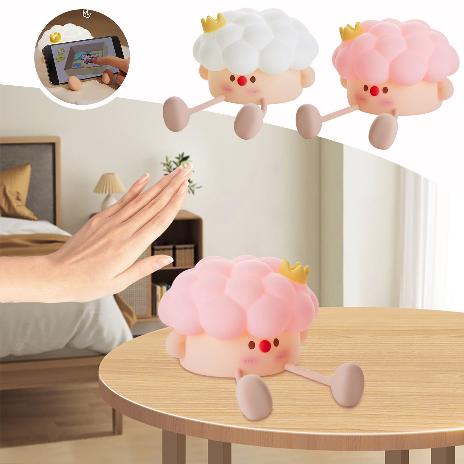 Silicone Night Light Tap Control Bedside Lamp – Rechargeable Wireless ...