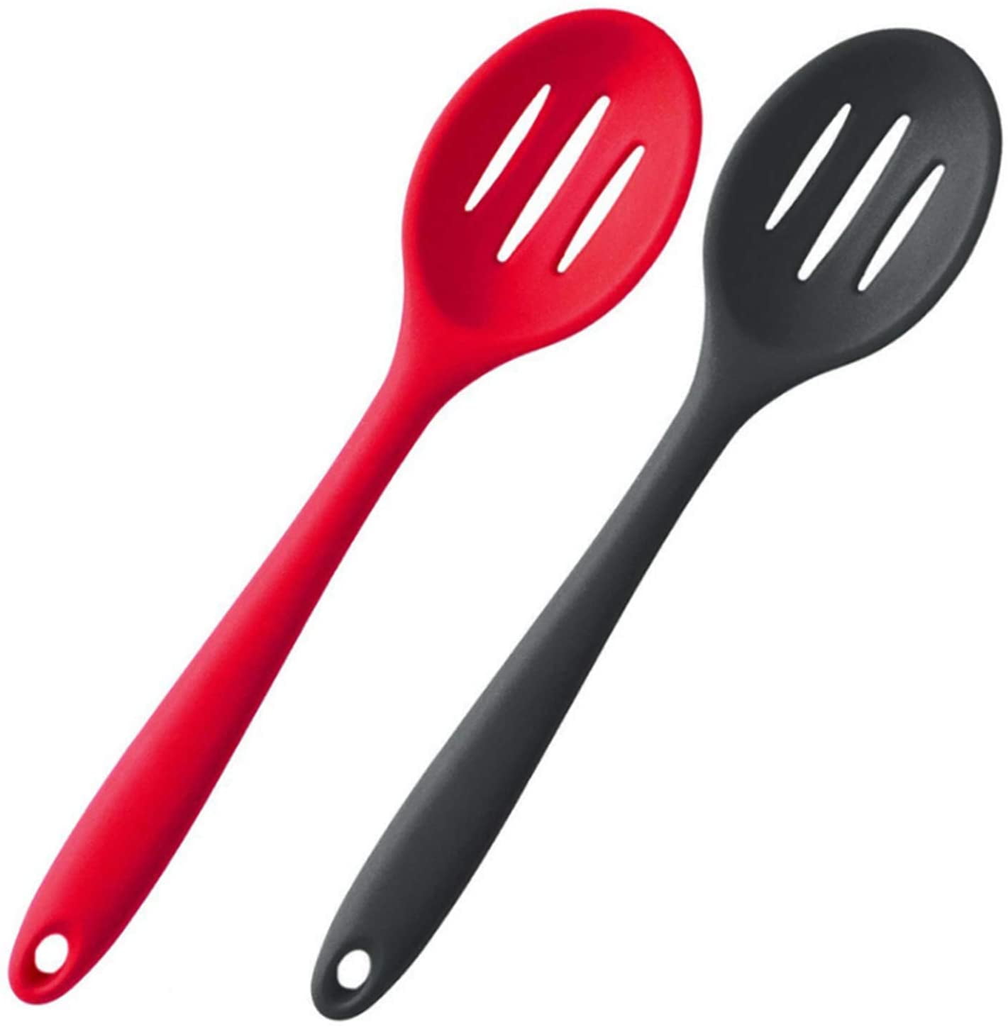 Silicone Nonstick Slotted Spoons Set 2,High Heat Resistant, Hygienic ...