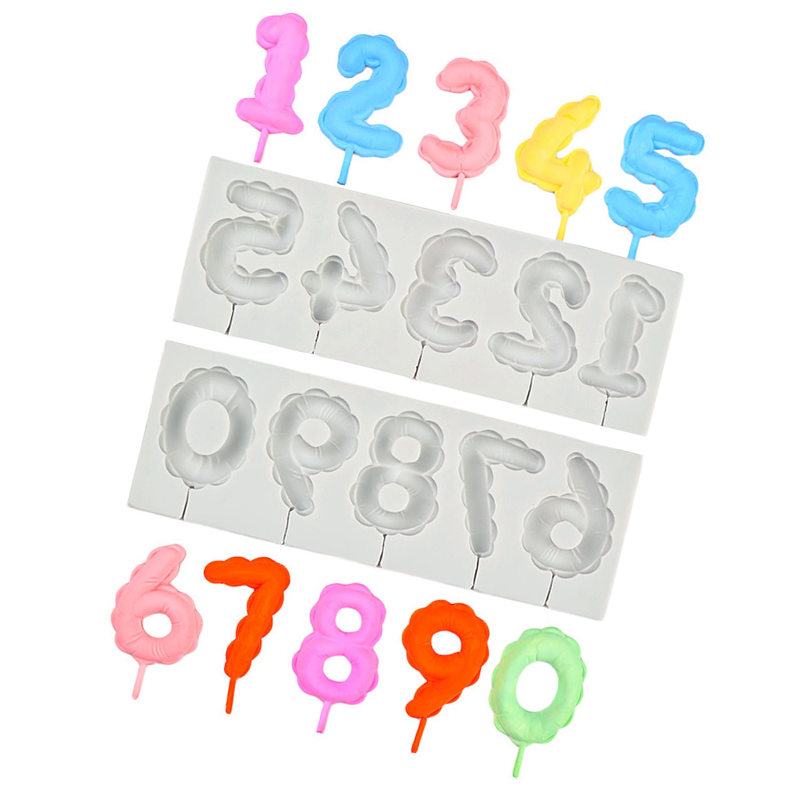 Silicone Number Cake Molds 0-9 Safe Baking Accessories Easy to Clean ...