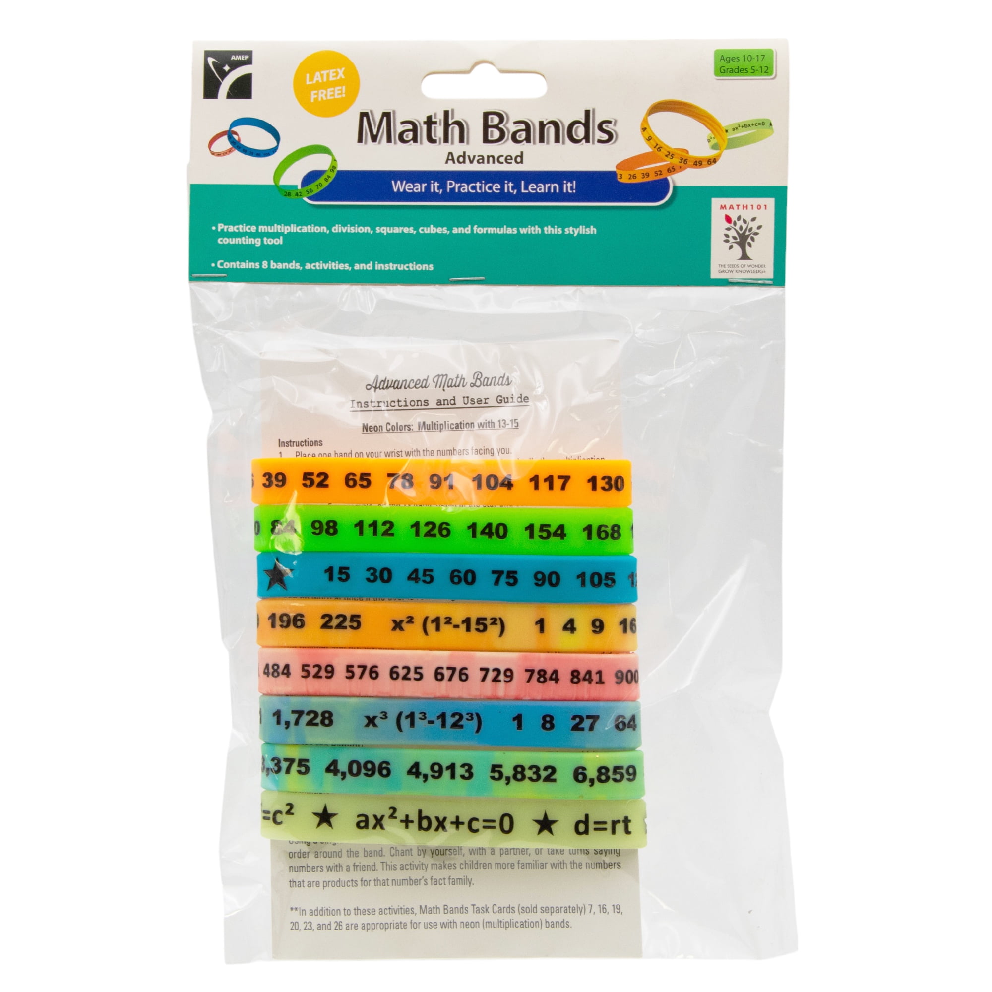 Silicone Number Wristbands Classroom Math Bands for Advanced, 8 Pack ...
