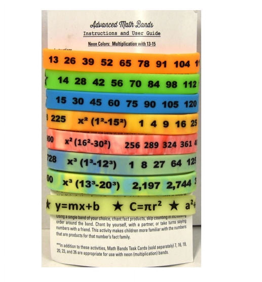 Silicone Number Wristbands Classroom Math Bands for Advanced, 8 Pack ...